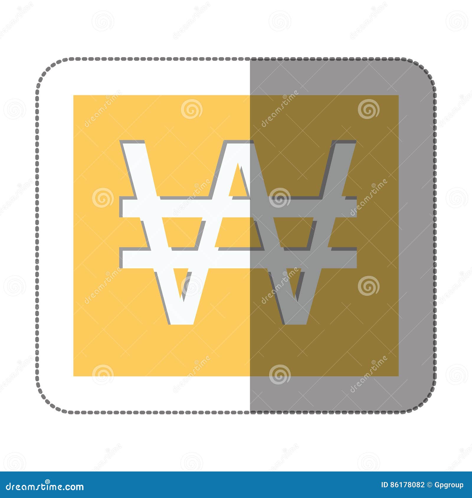 Won currency symbol icon stock illustration. Illustration of cash ...