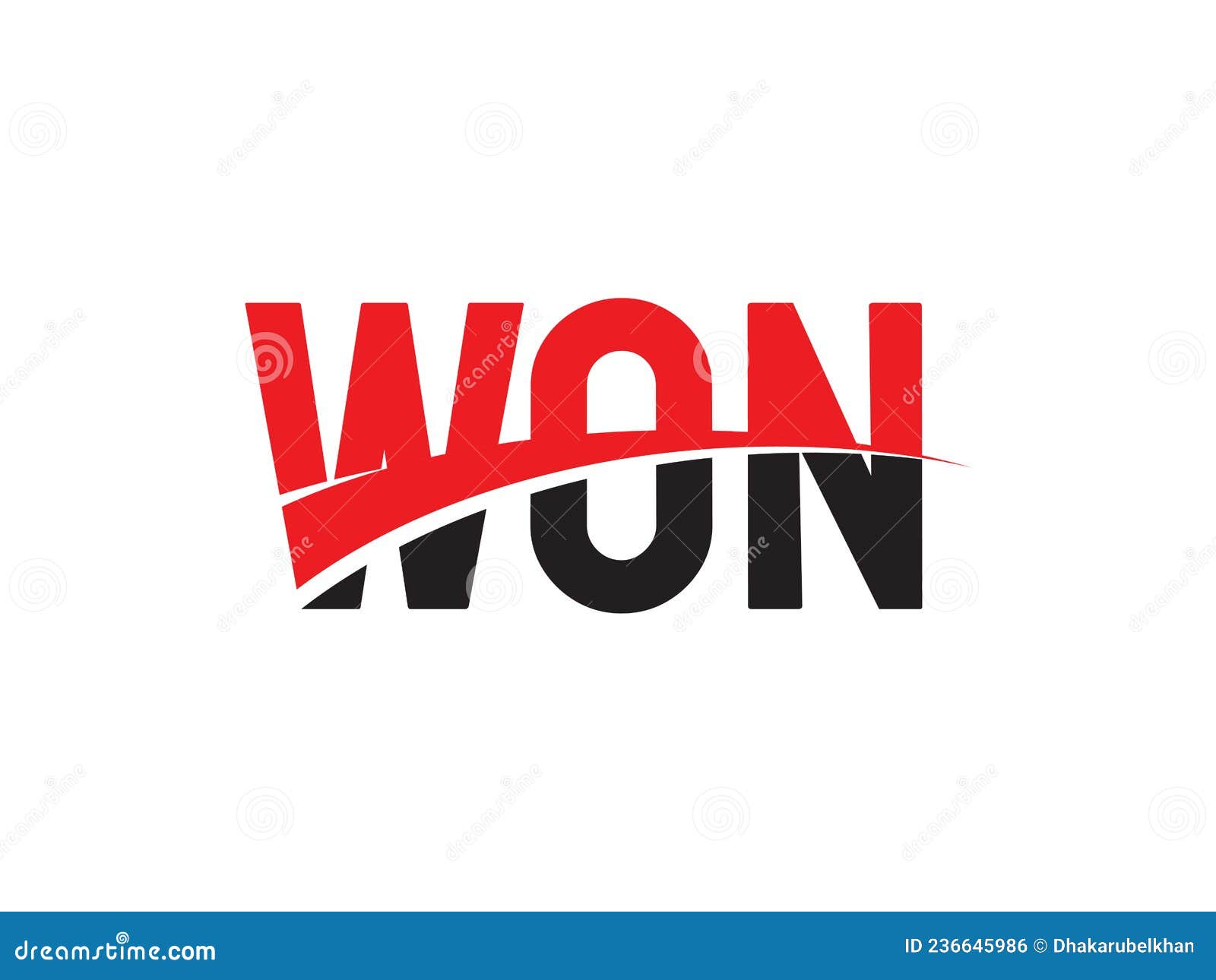 WON Letter Initial Logo Design Vector Illustration Stock Vector ...