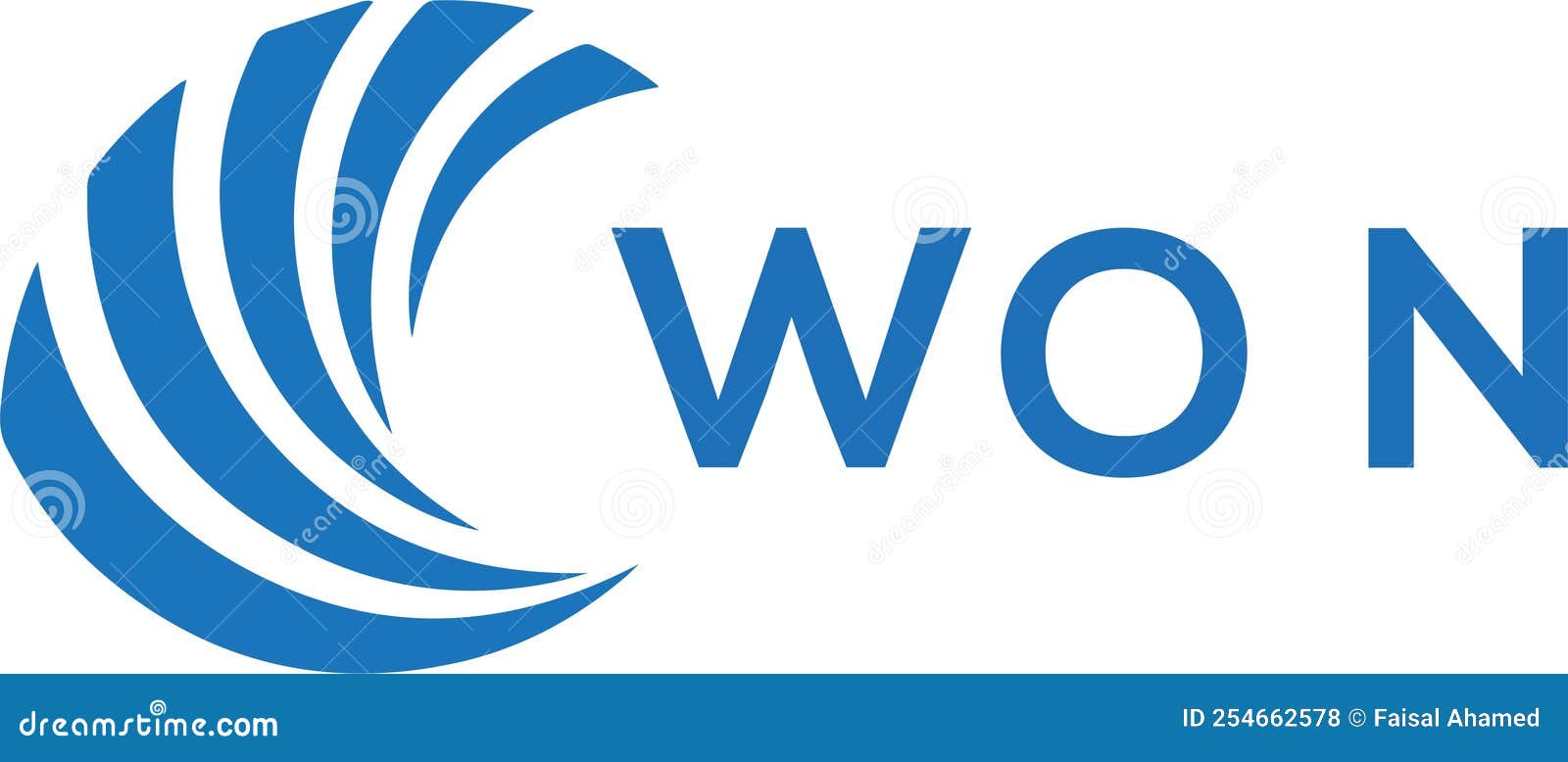 WON Letter Logo Design on White Background. WON Creative Circle Letter ...