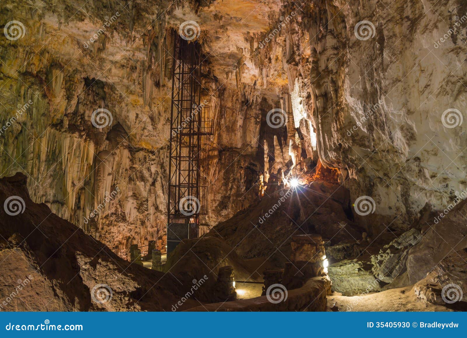 Wonder Cave Interior with Elevator 1 Stock Photo - Image of dark ...
