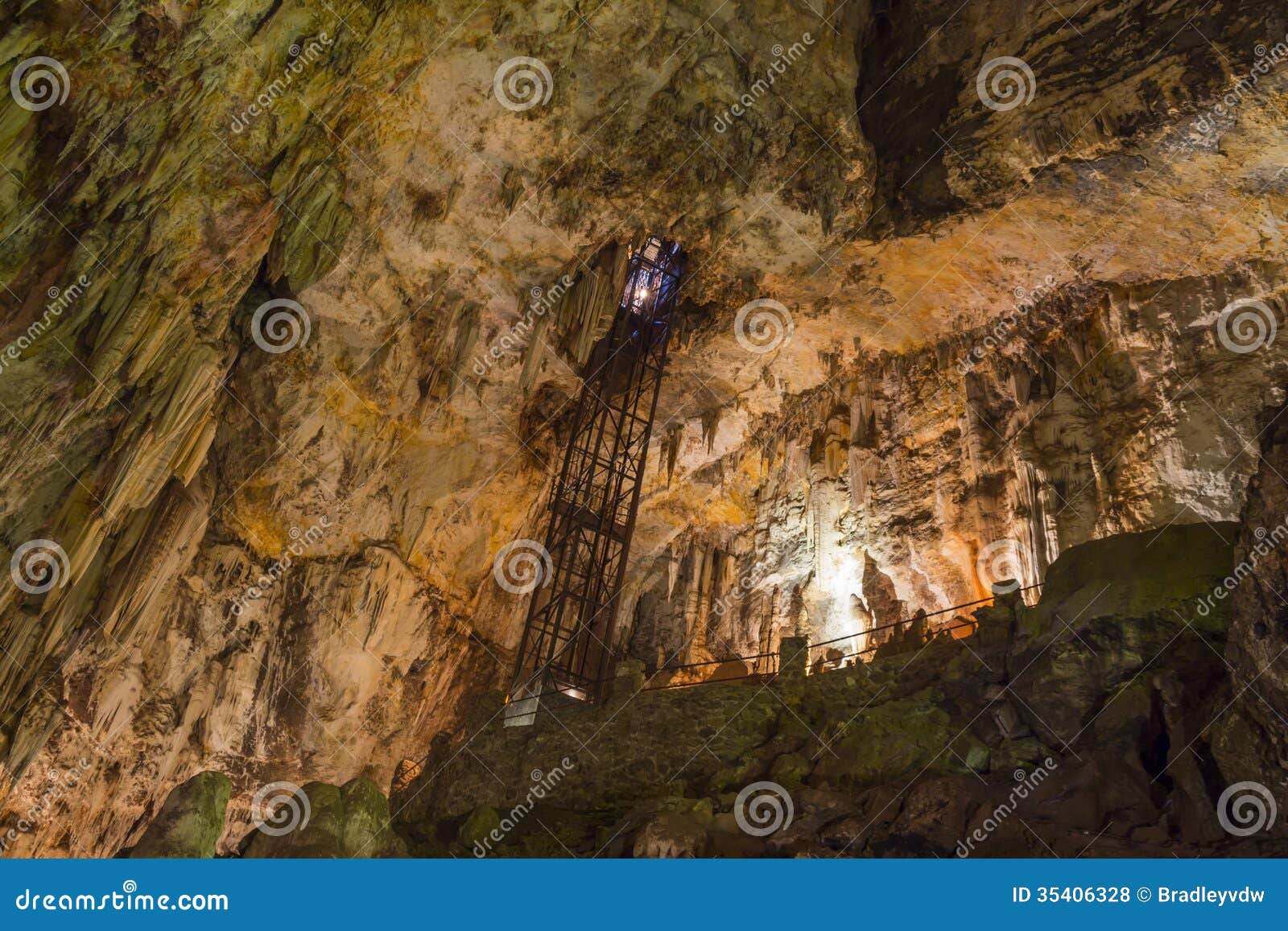 Wonder Cave Interior with Elevator 4 Stock Photo - Image of formation ...
