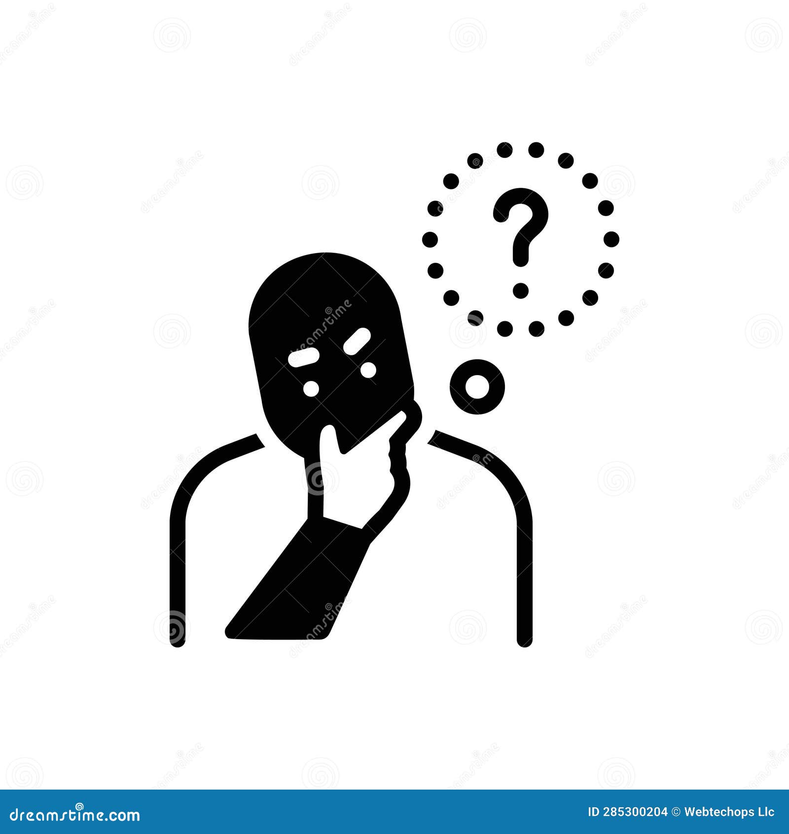 Black Solid Icon for Wonder, Confusion and Guess Stock Vector ...
