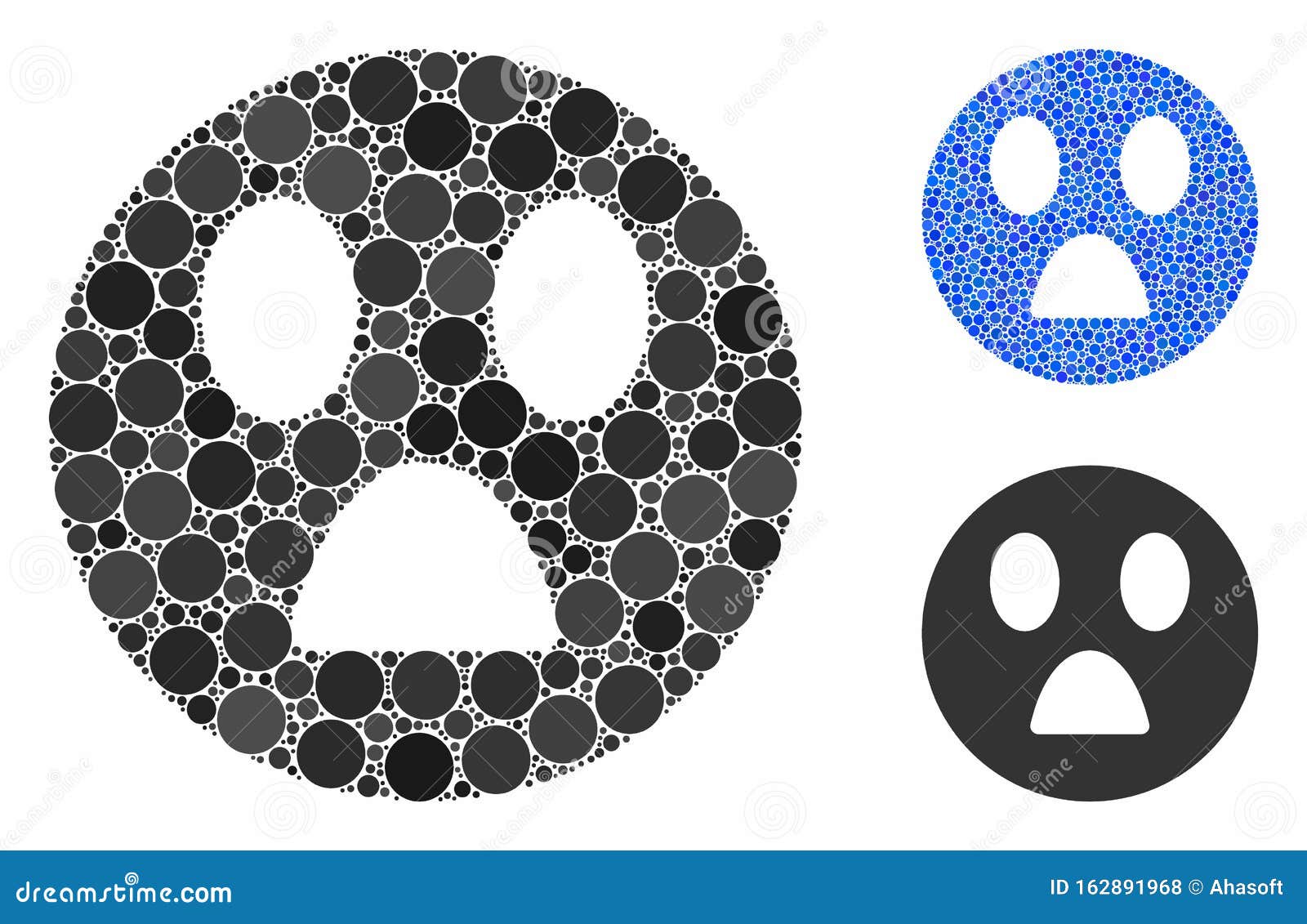 Wonder Smiley Mosaic Icon of Round Dots Stock Illustration ...