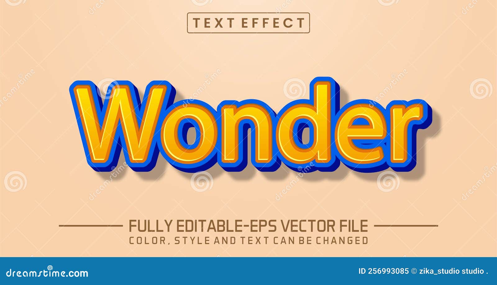Wonder Text Editable Text Effect Stock Vector - Illustration of effect ...
