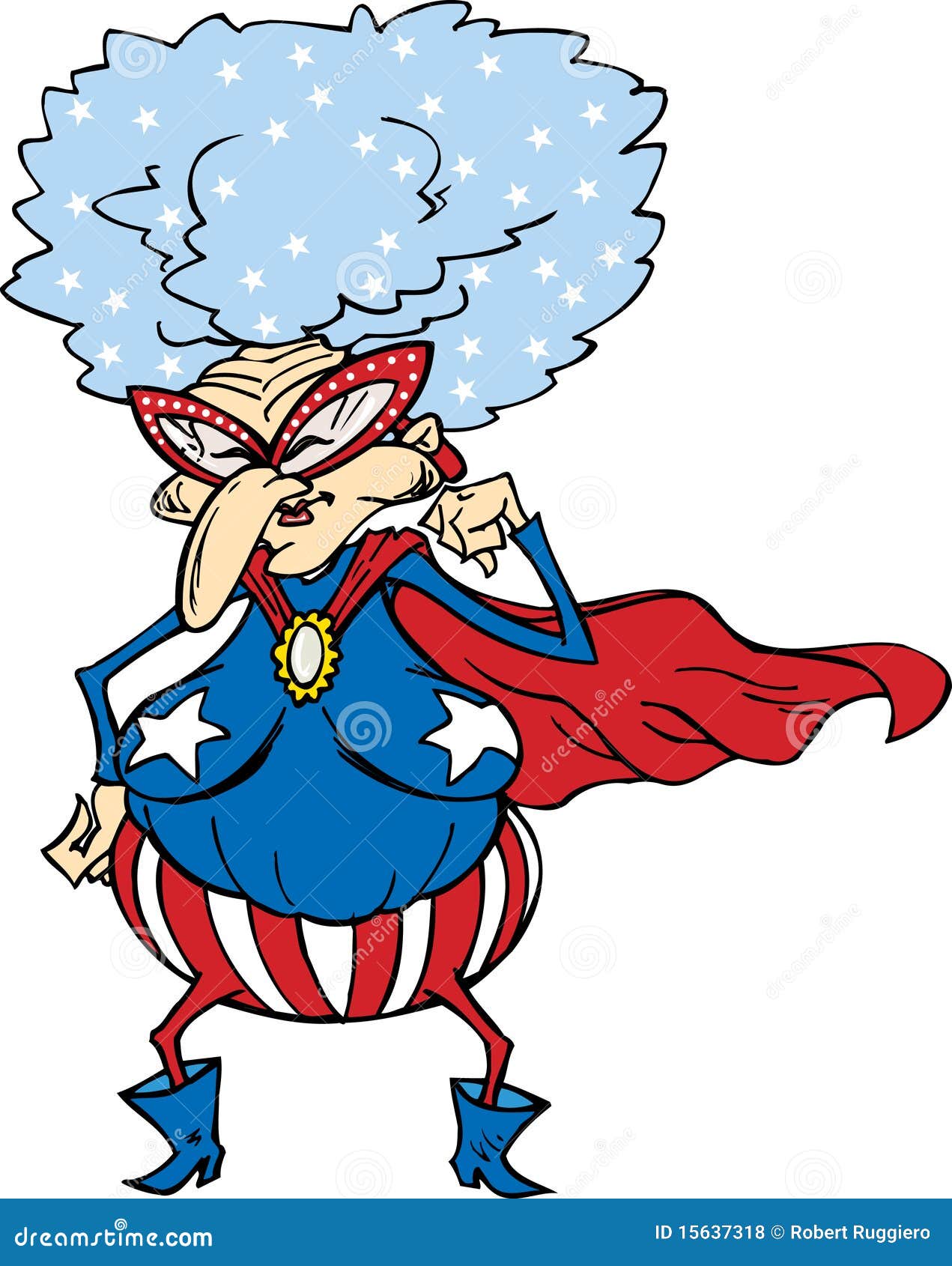 Wonder Old Lady. Senior Adult Woman In Super Hero Suit. Healthy ...