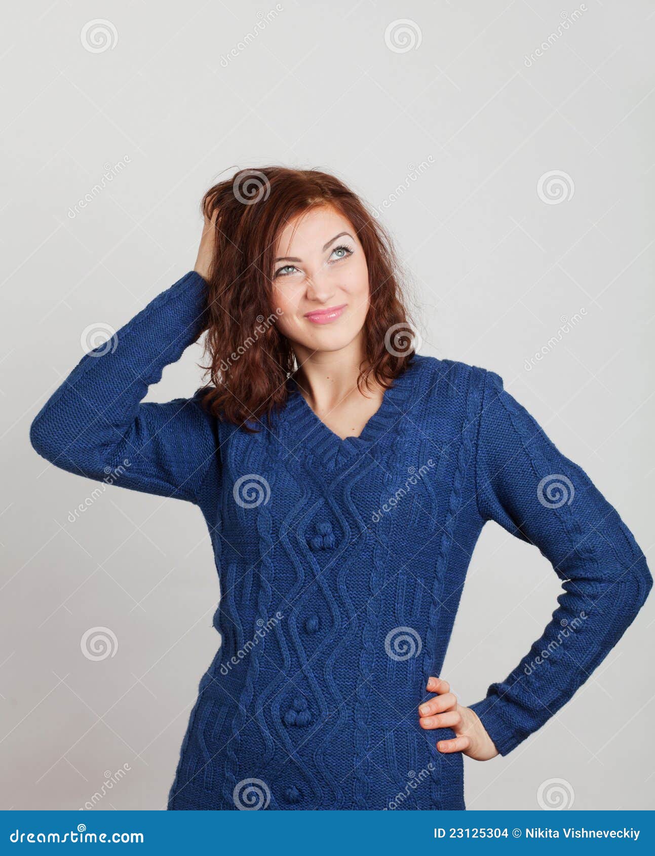 She wondered stock photo. Image of emotions, knitted - 23125304