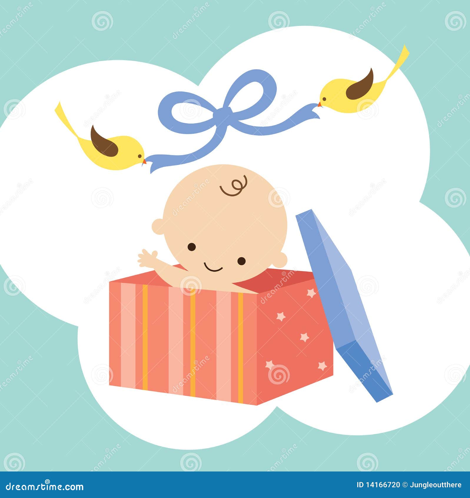 Wonderful Baby in a Gift Box Stock Vector - Illustration of birthday ...