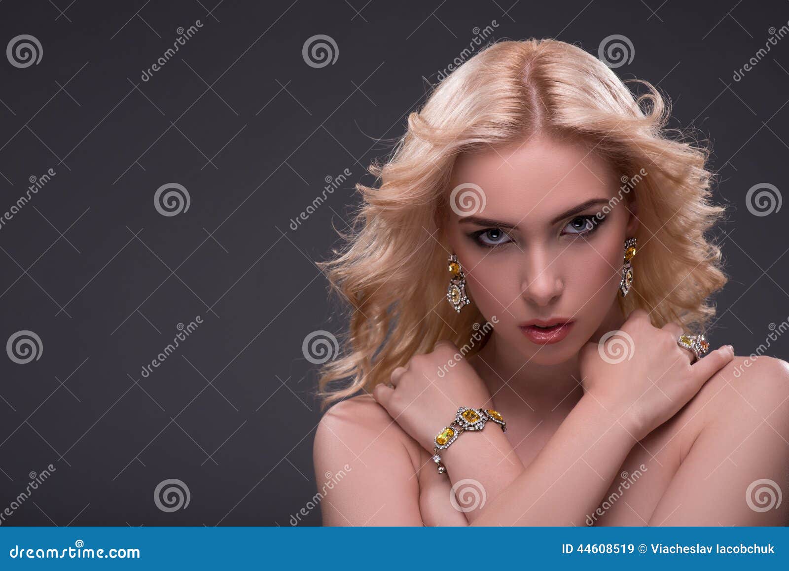 Wonderful Blonde Wearing Jewelry Stock Image Image Of Glamour Lady