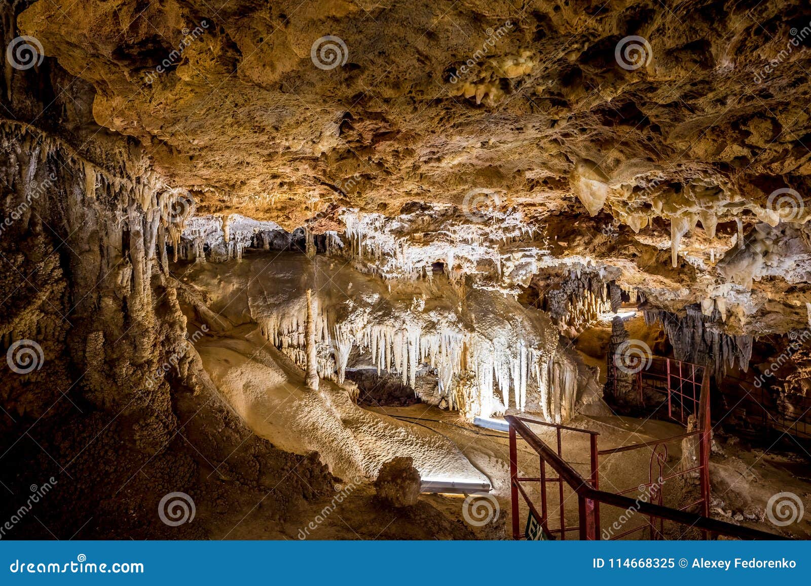 Wonderful cave in Spain stock image. Image of person - 114668325