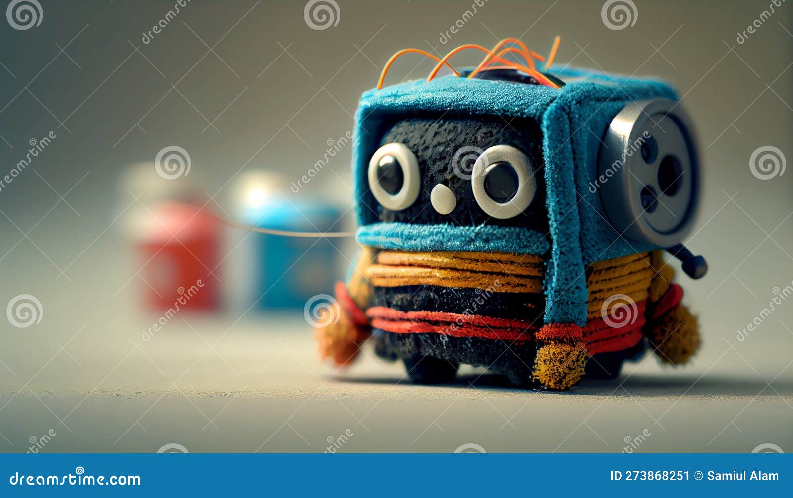 A Wonderful Cute-robotics-Image-created Stock Illustration ...