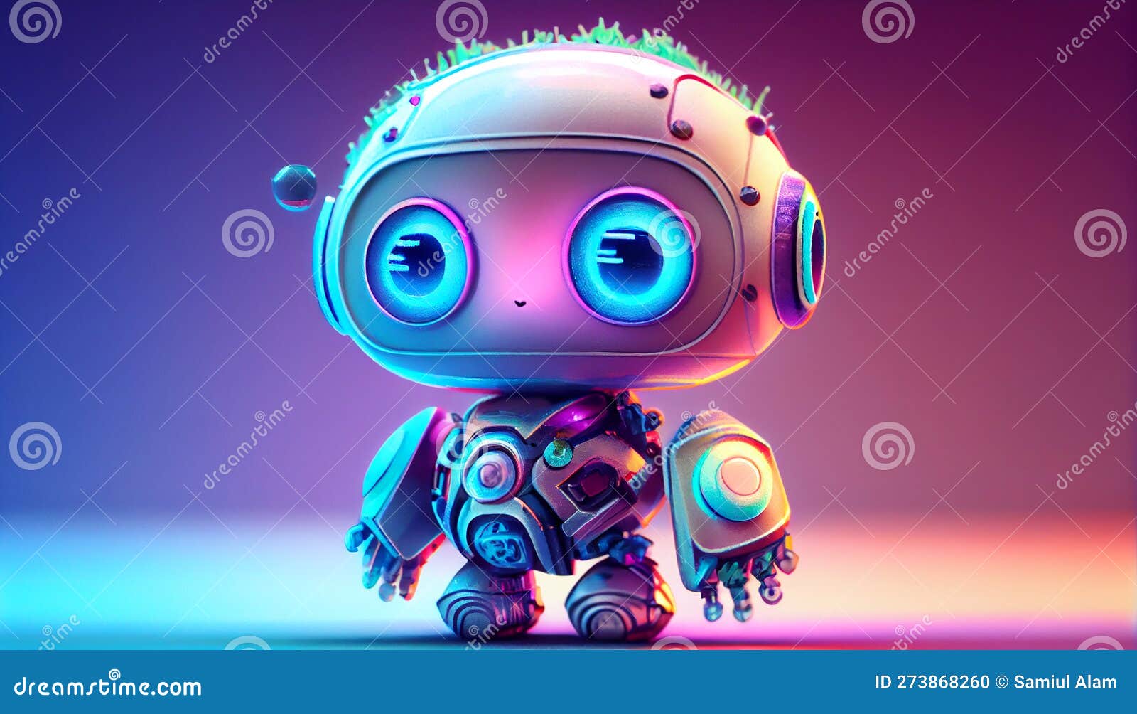 A Wonderful Cute-robotics-Image-created Stock Illustration ...