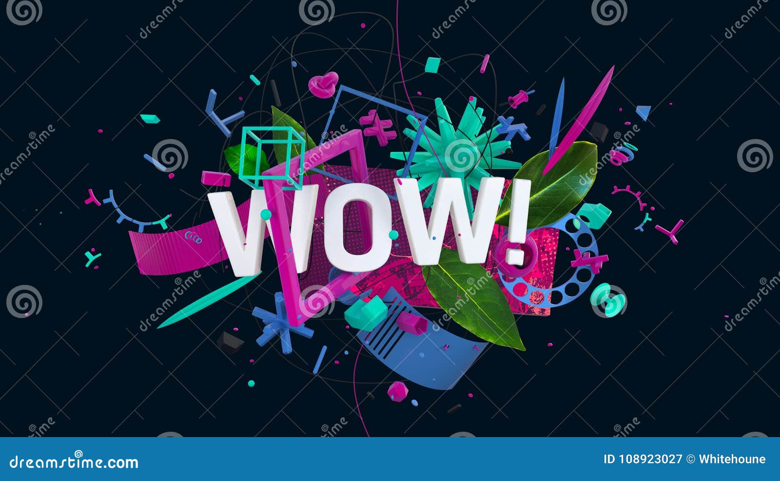 Colorful WOW card stock illustration. Illustration of crazy - 108923027