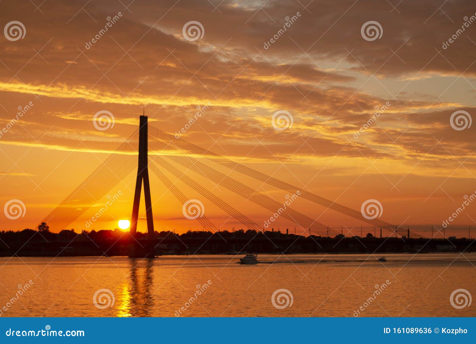 Wonderful Dramatic Sunset on the Daugava River Stock Photo - Image of ...