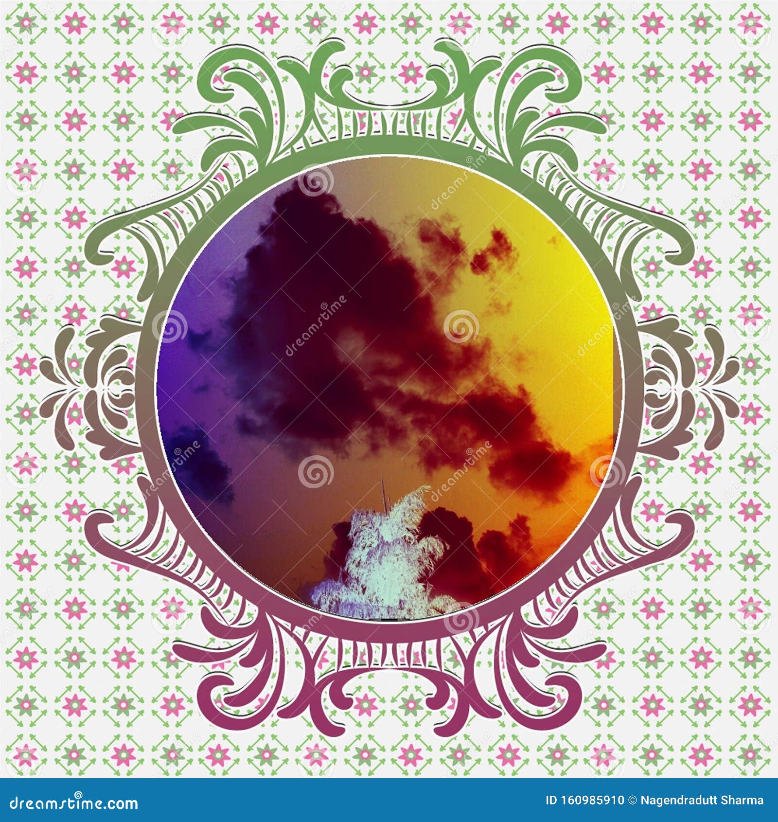 A Wonderful Glorious Picture Frame with Graphical Pattern Stock Photo ...