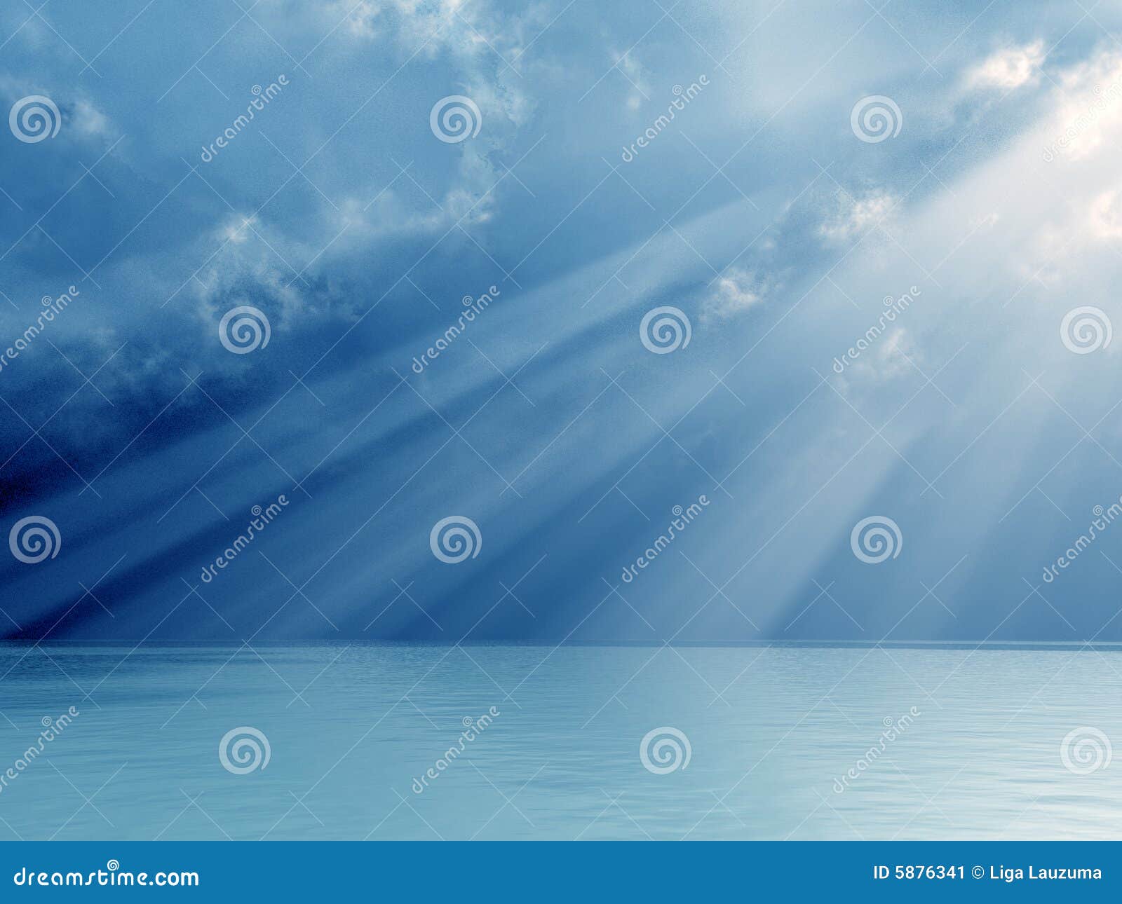 Wonderful god rays stock illustration. Illustration of ocean - 5876341