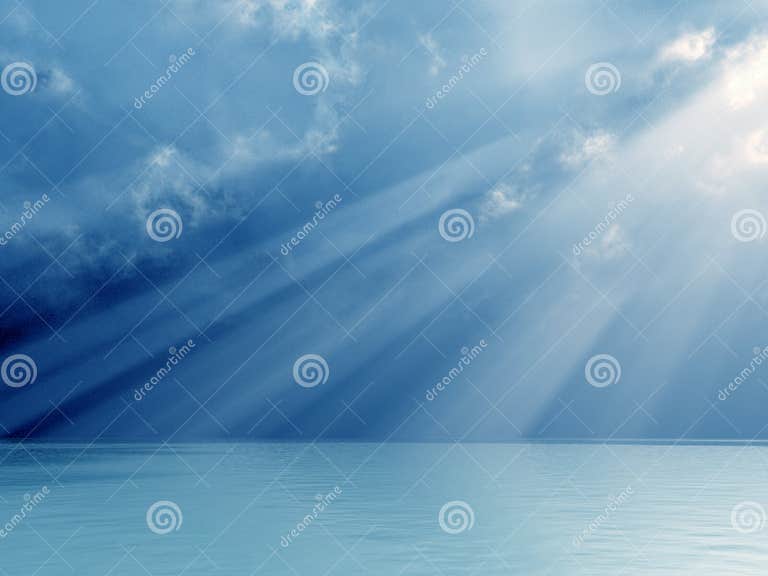 Wonderful god rays stock illustration. Illustration of ocean - 5876341
