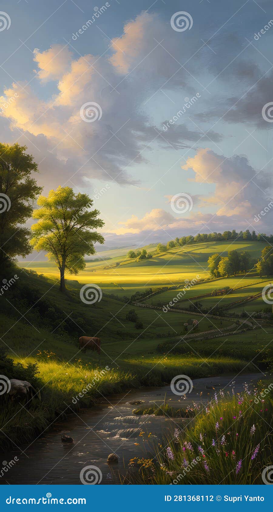 Wonderful Light and Shadow in a Nature Scenery Environment Stock ...