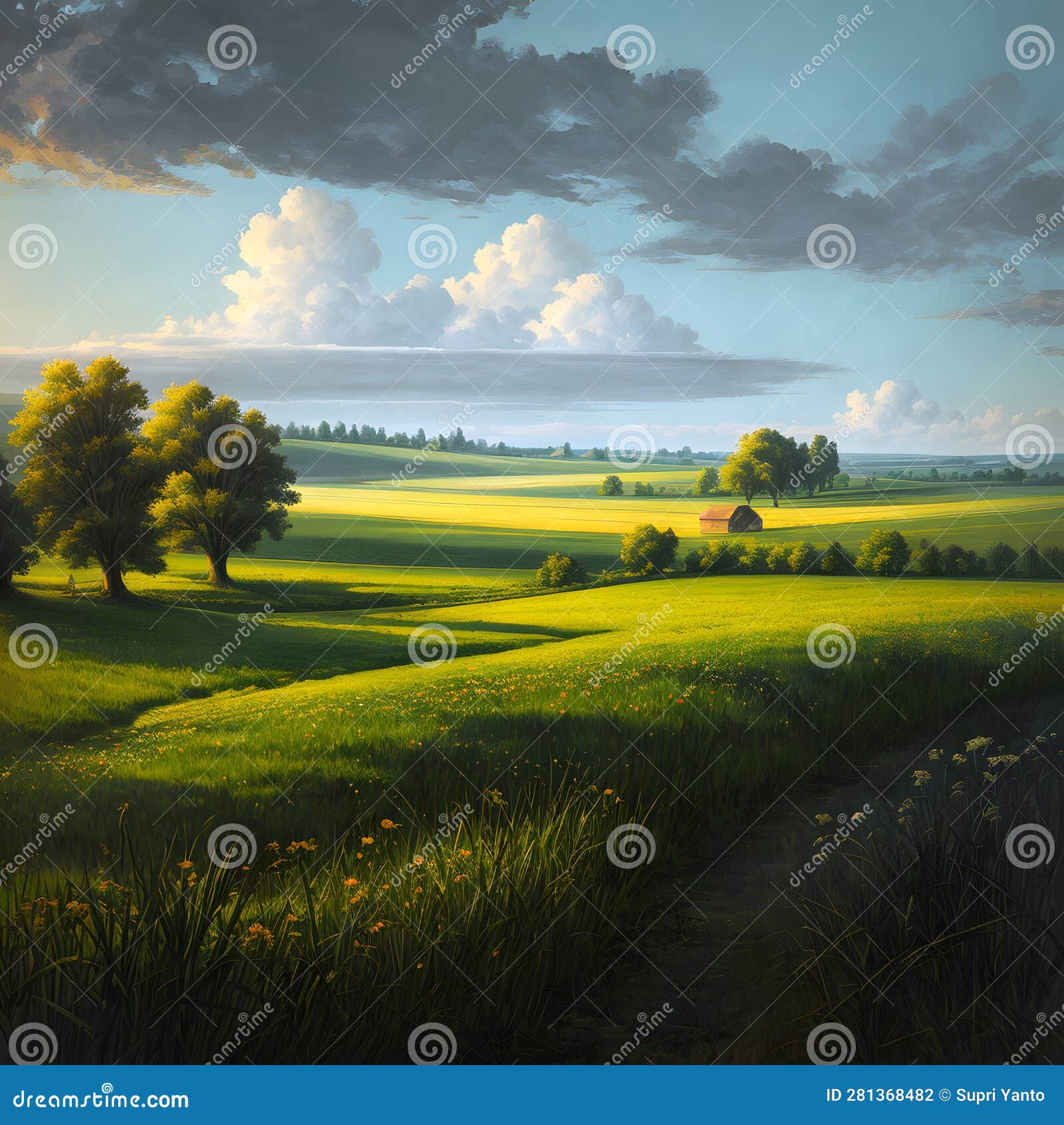 Wonderful Light and Shadow in a Nature Scenery Environment Stock ...