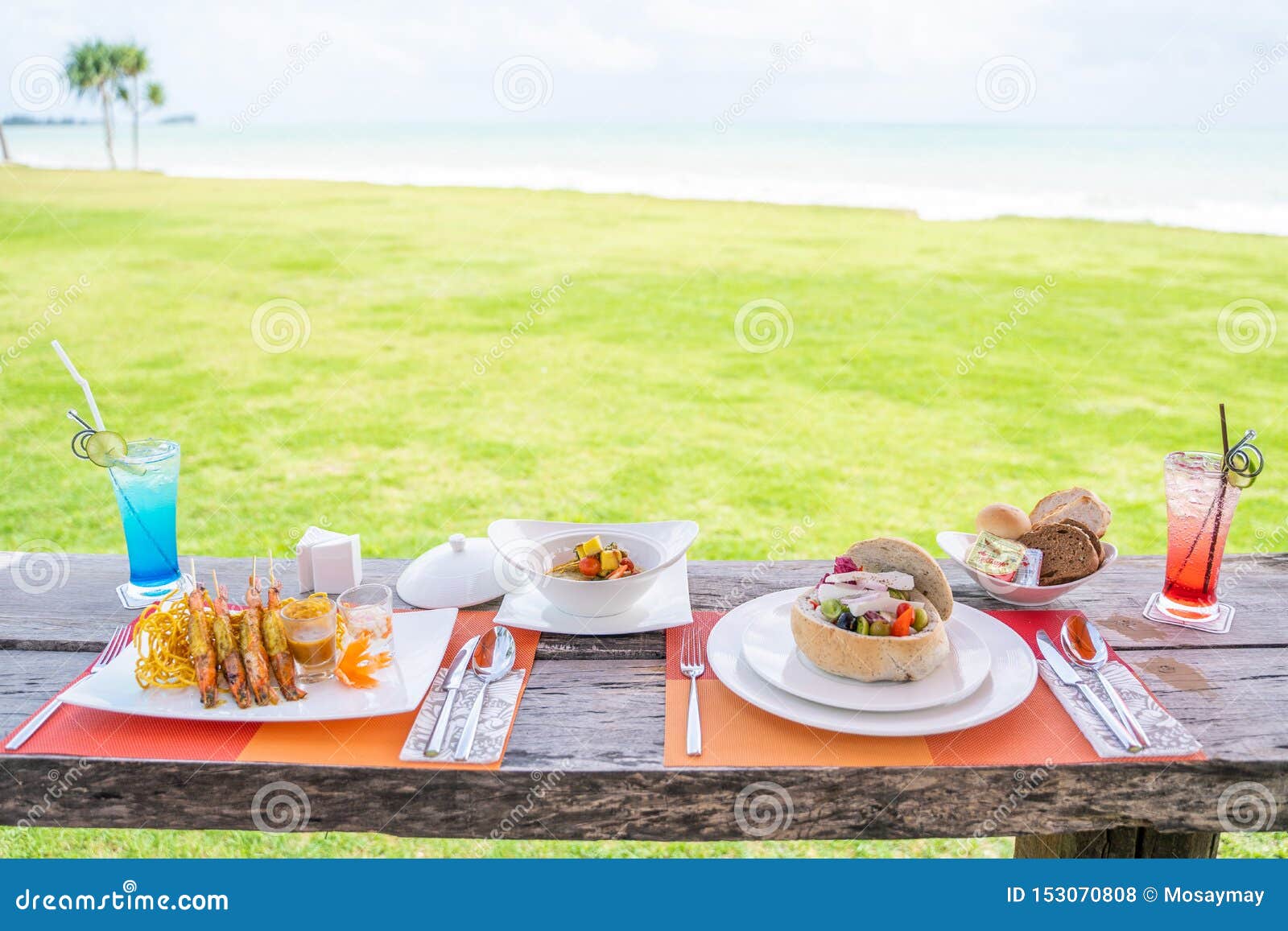 Wonderful Lunch Time at Seaside Stock Photo - Image of lunch, seaview ...