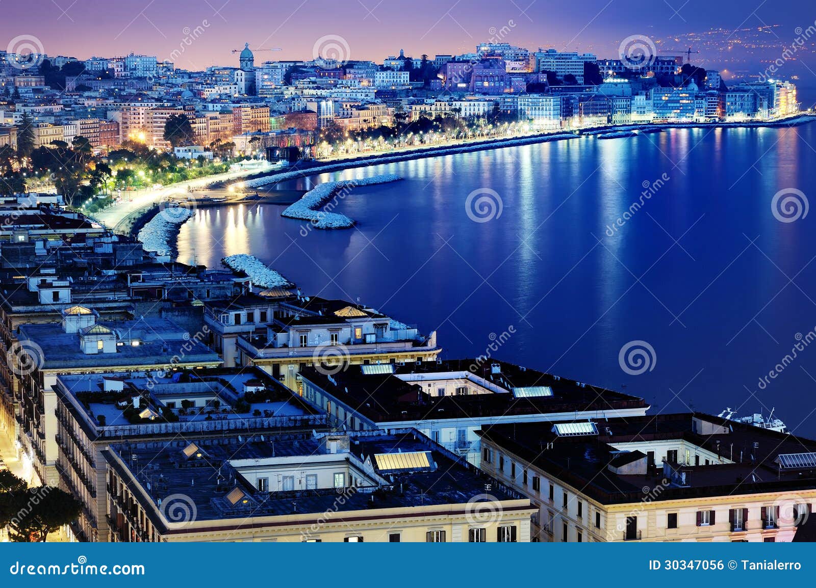 Wonderful Naples Panoramic View Stock Photo - Image of coast ...