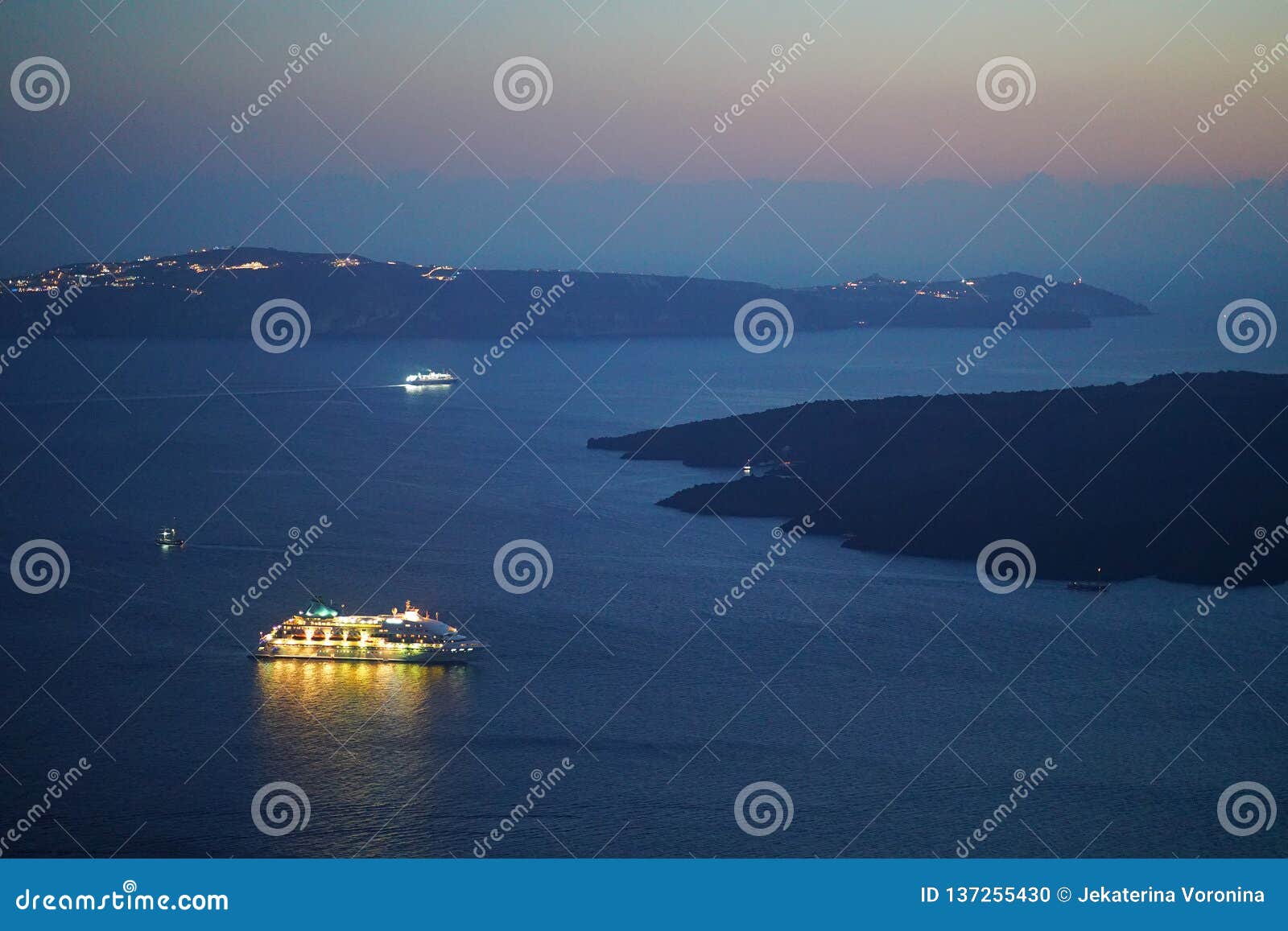 Wonderful Night View of the Caldera,Santorini Stock Photo - Image of ...