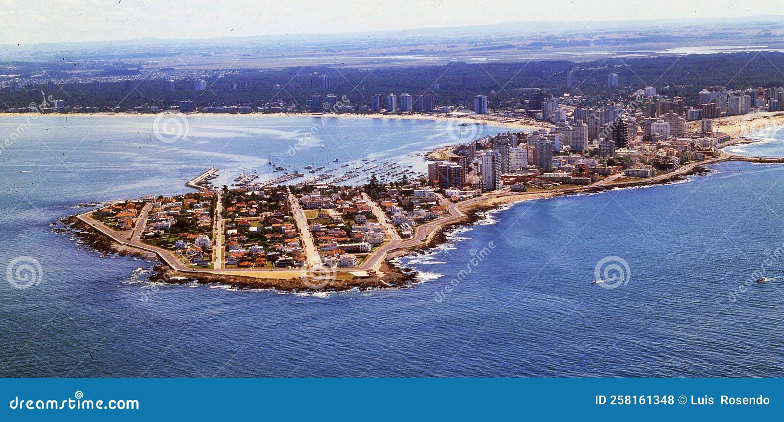 Panoramic View of Punta Del Este Main Avenue and the Seashore. Punta Del Este, Uruguay Stock ...