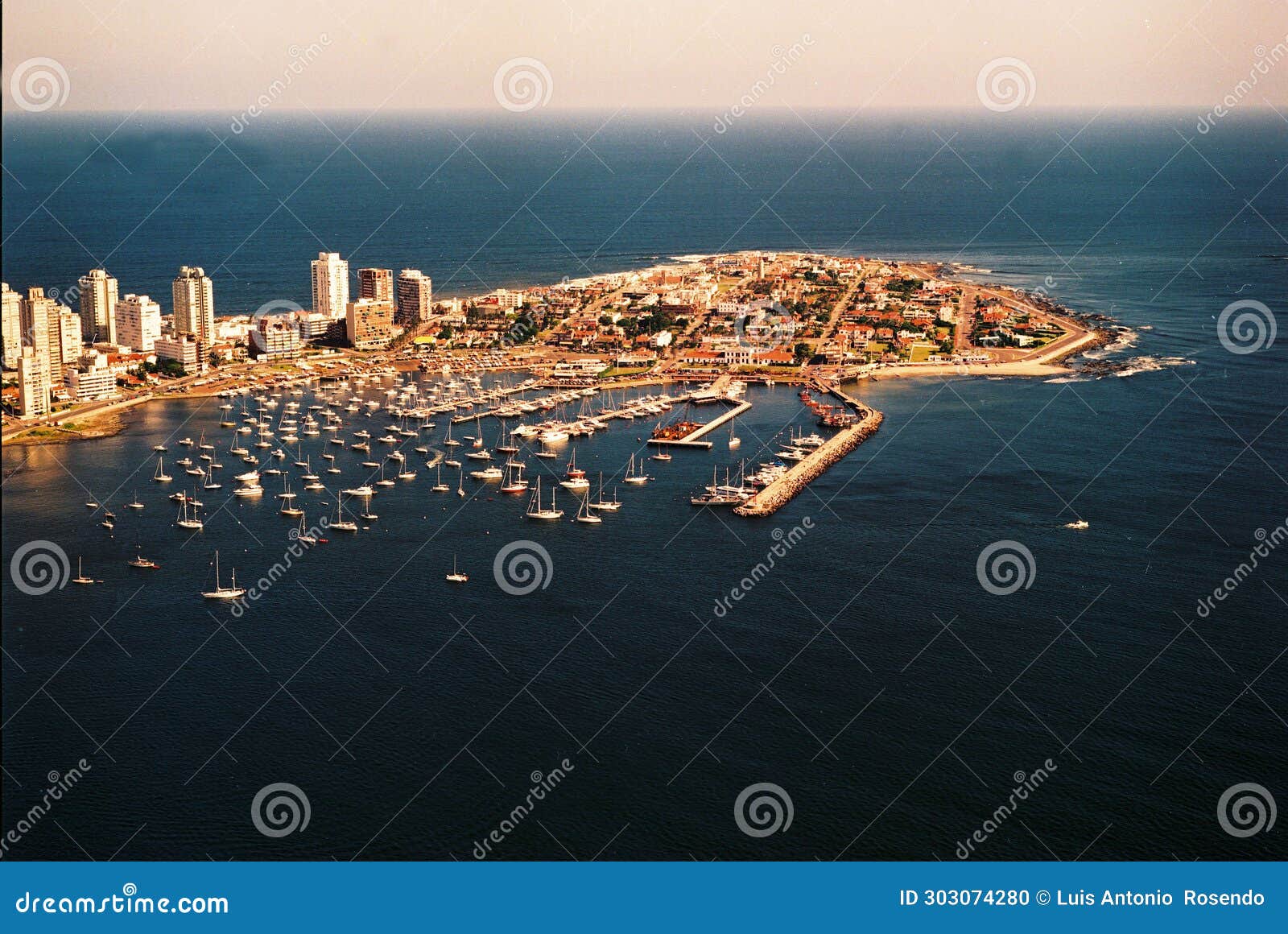 Panoramic View of Punta Del Este Main Avenue and the Seashore. Punta Del Este, Uruguay Stock ...