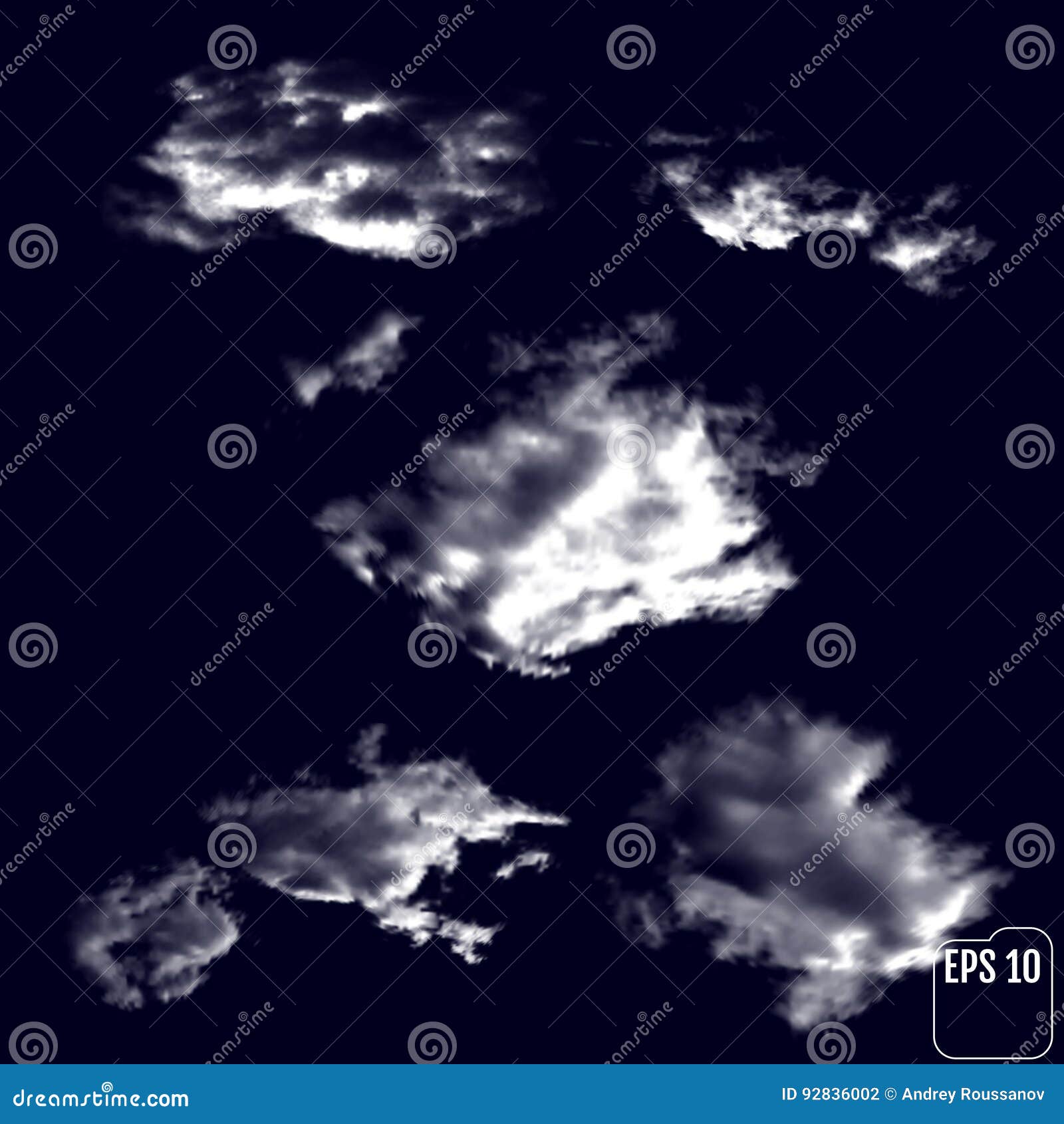 Wonderful Realistic Thunderclouds On The Background Vector Illustration ...
