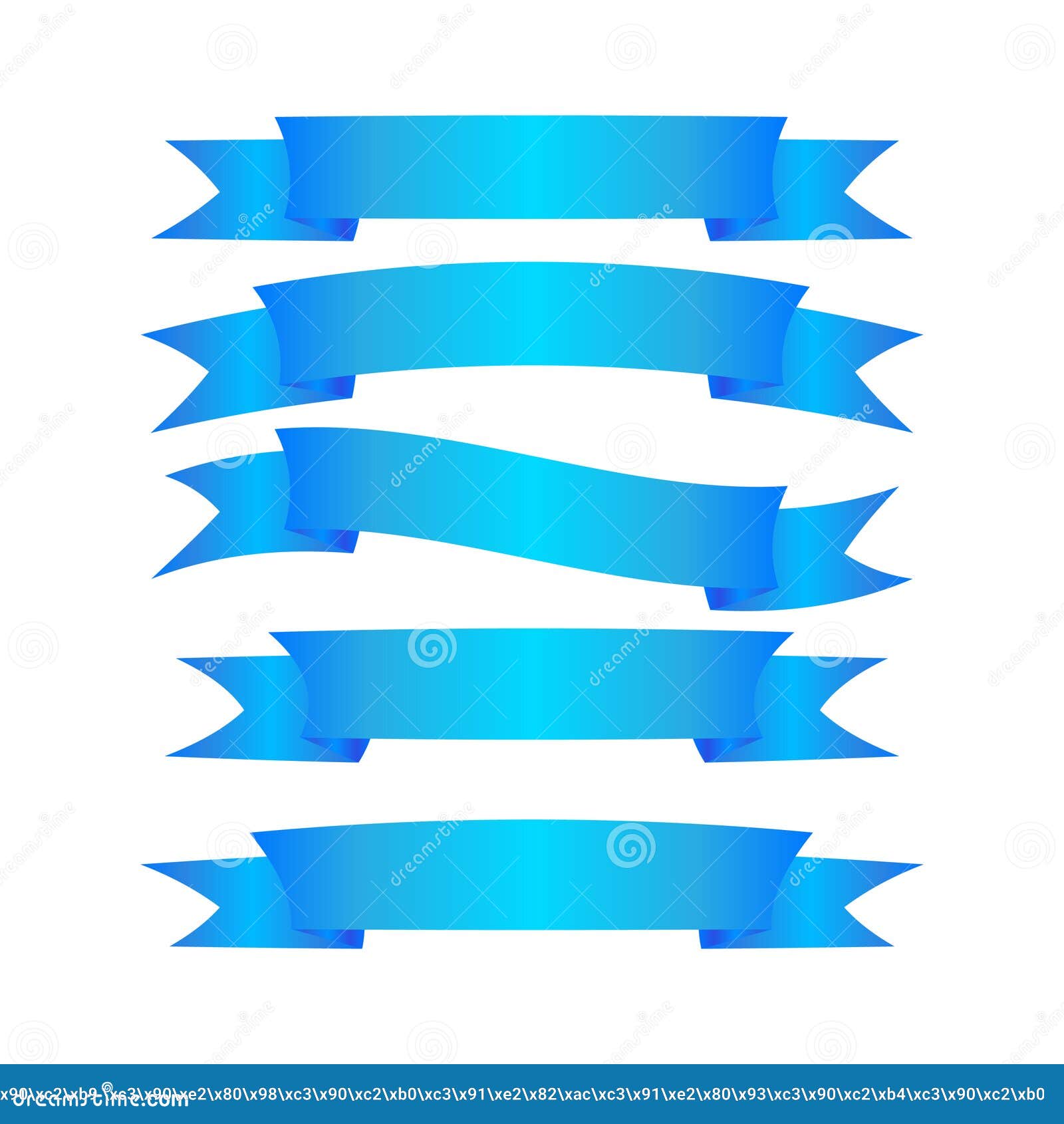 A Wonderful Simple Design of the Blue Ribbons Stock Vector ...