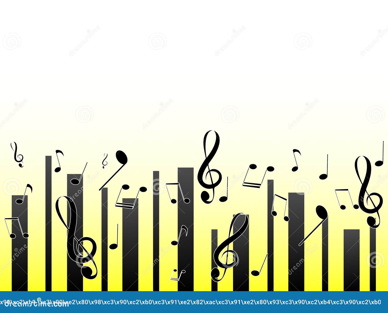 Wonderful Simple Design of Musical Notes for a Light and Yellow ...