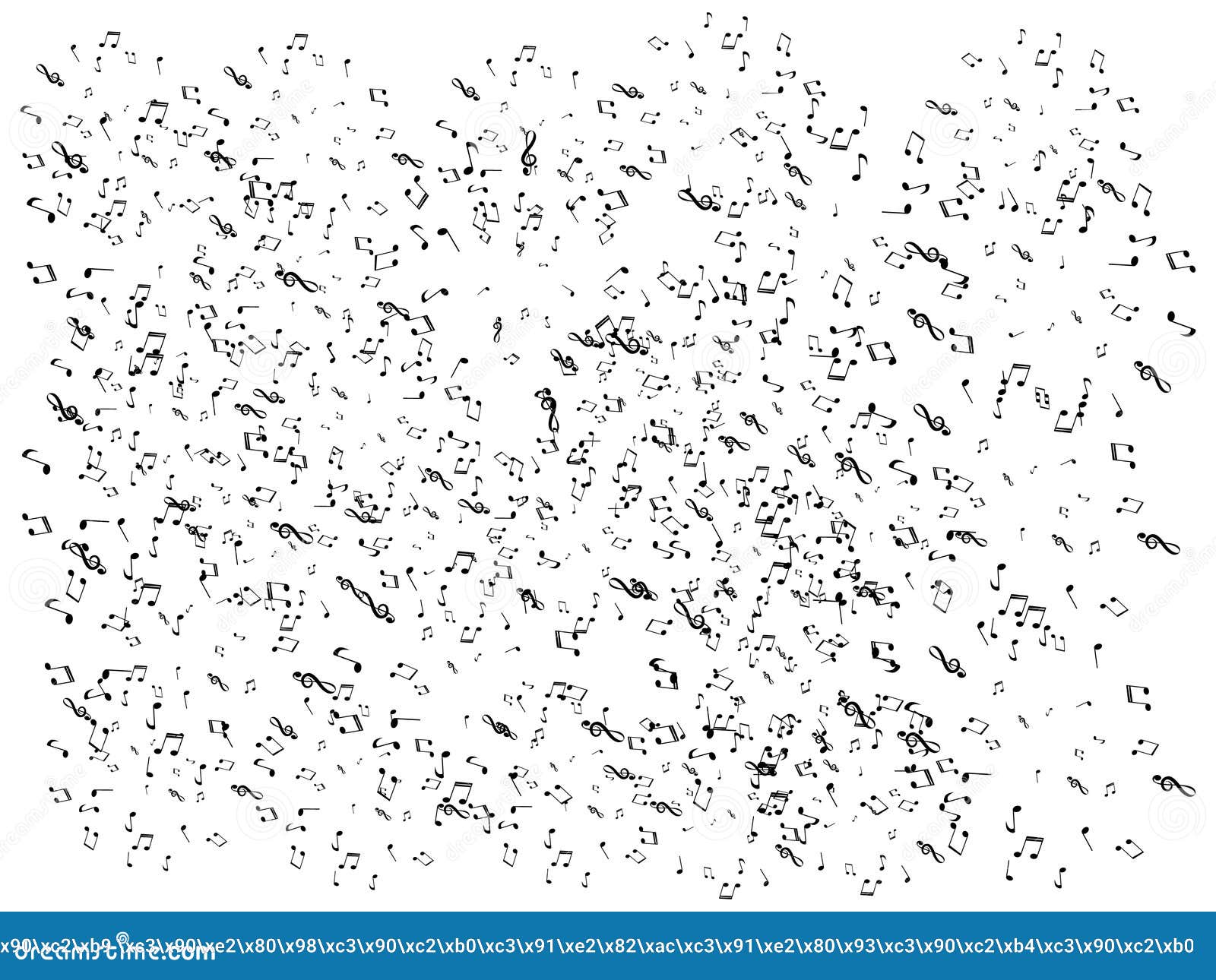 Wonderful Simple Design of Musical Notes for a White Background Stock ...