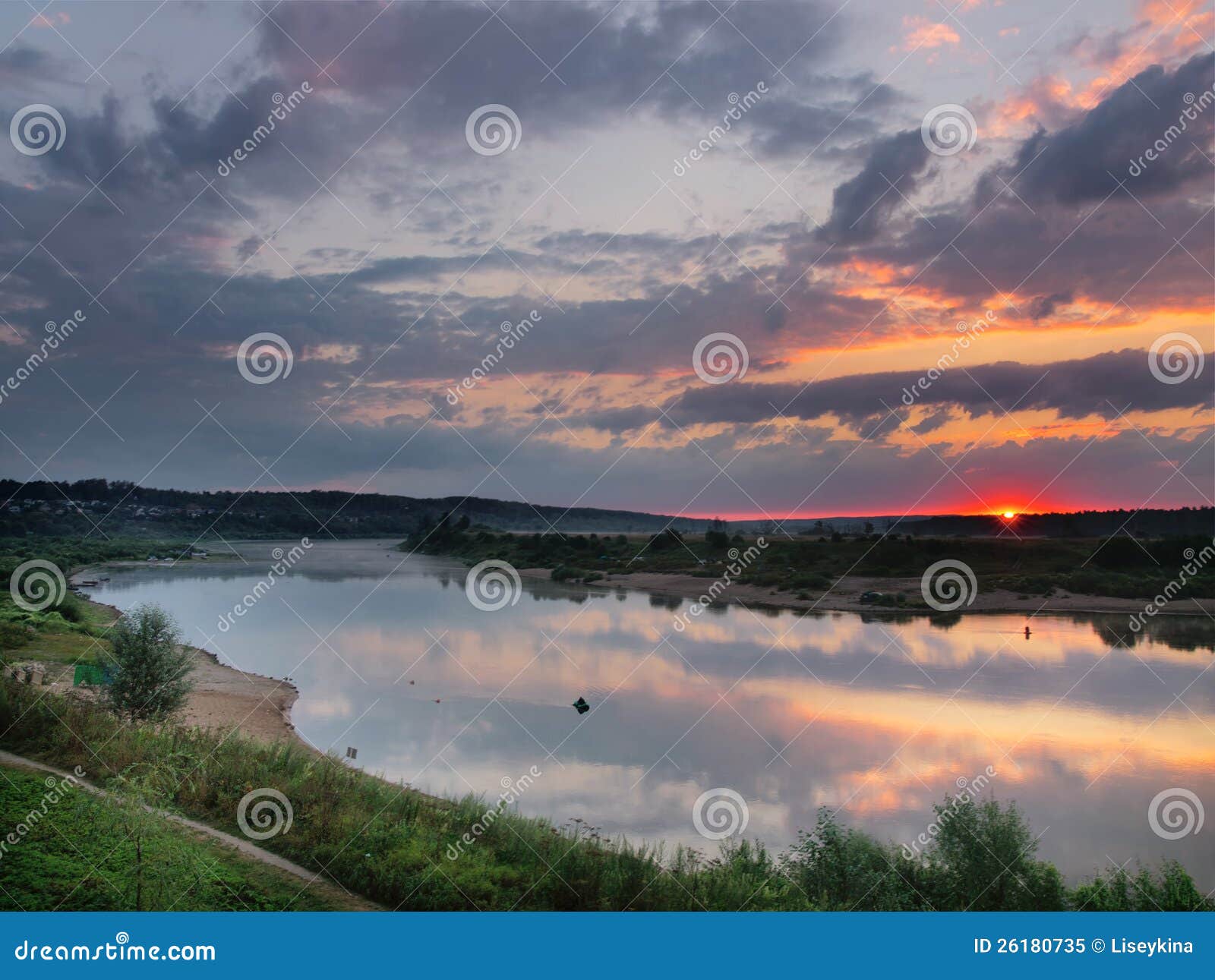 Wonderful Sunrise Over River Stock Image - Image of beauty, dusk: 26180735