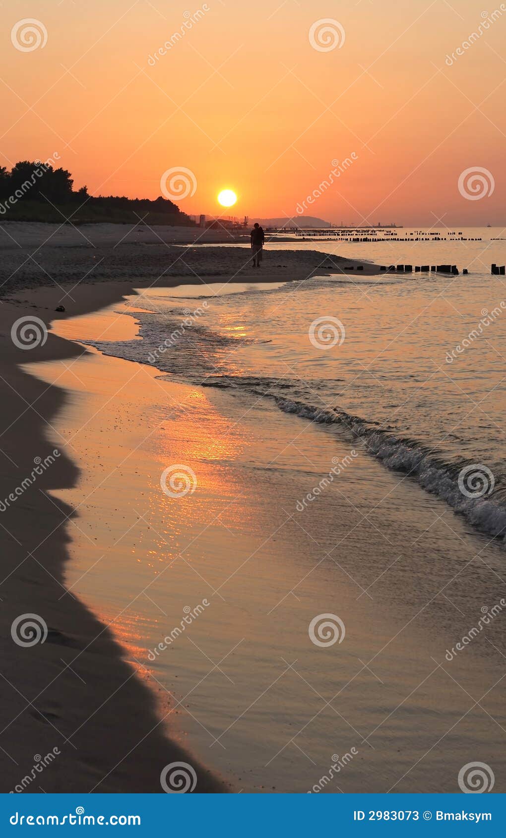 Wonderful Sunset at Polish Coast. Stock Image - Image of beautiful ...