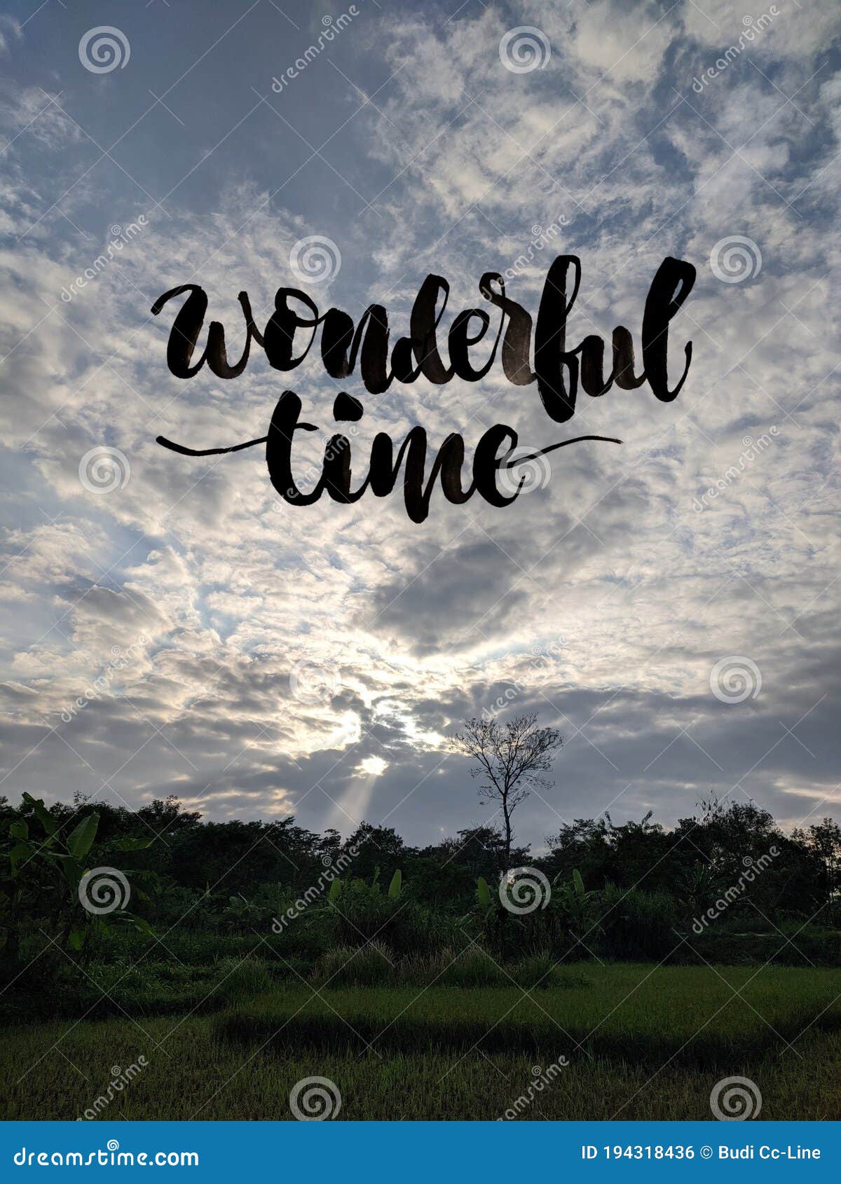 Wonderful Time, Lettering Quotes Stock Photo - Image of sunrise, font ...