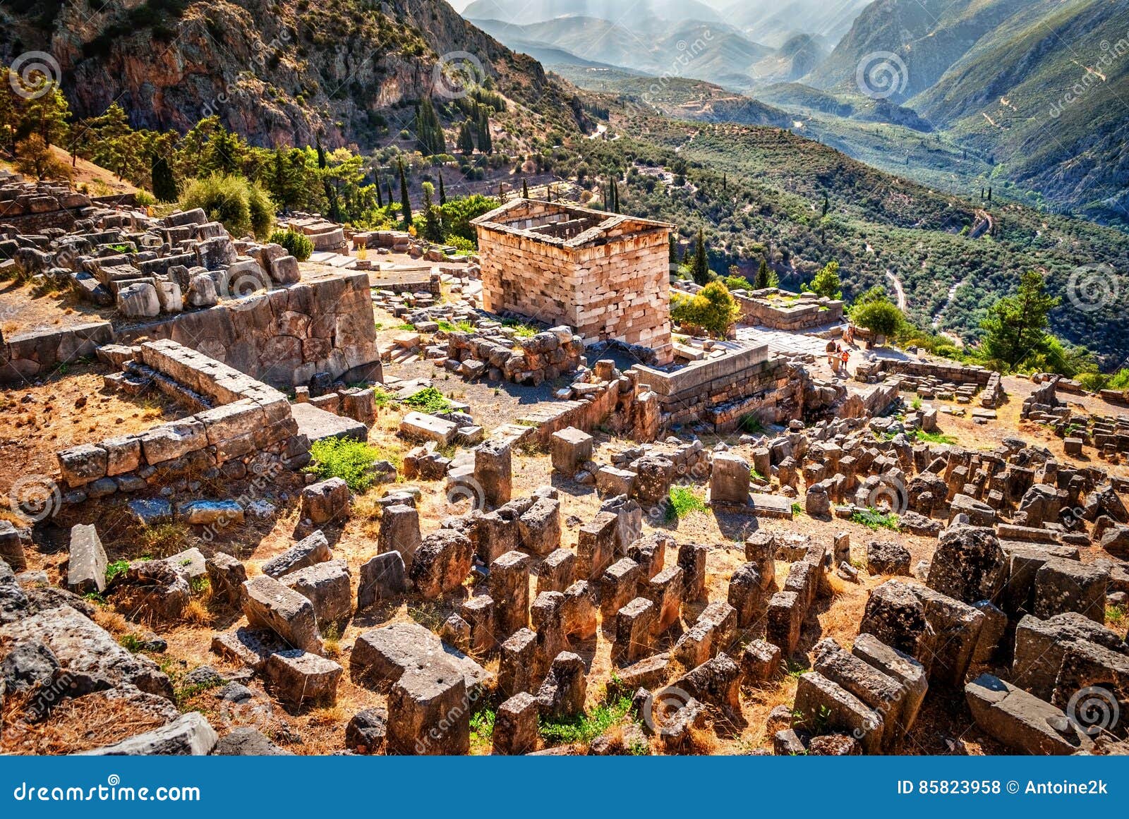 Wonderful View on Delphi Ruins and Civilization Heritage, Greece Stock ...