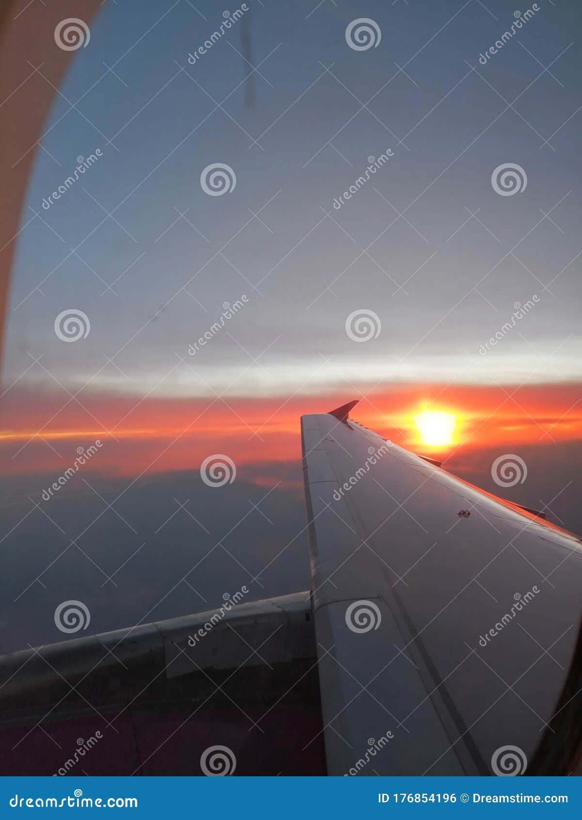The Wonderful View of Sunset Stock Photo - Image of airplane, view ...