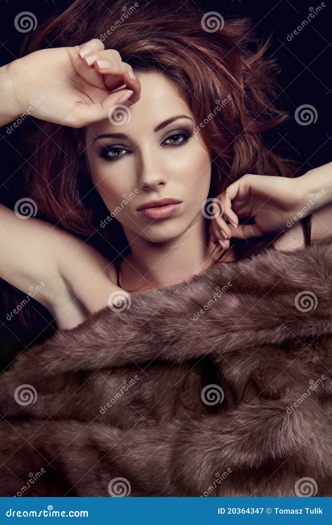 Wonderful woman in fur. stock image. Image of human, attractive - 20364347