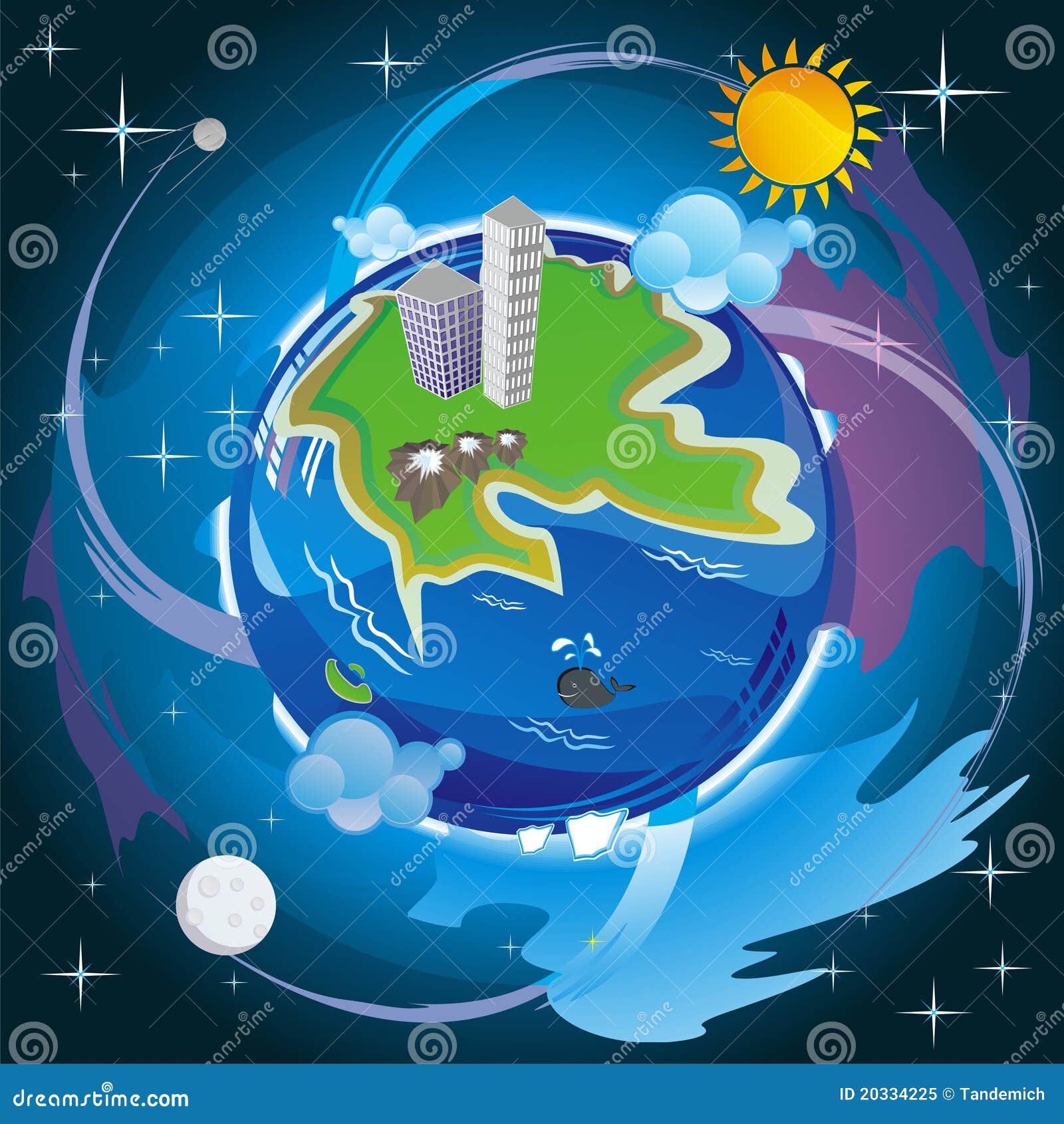 Wonderful world stock illustration. Illustration of heaven - 20334225