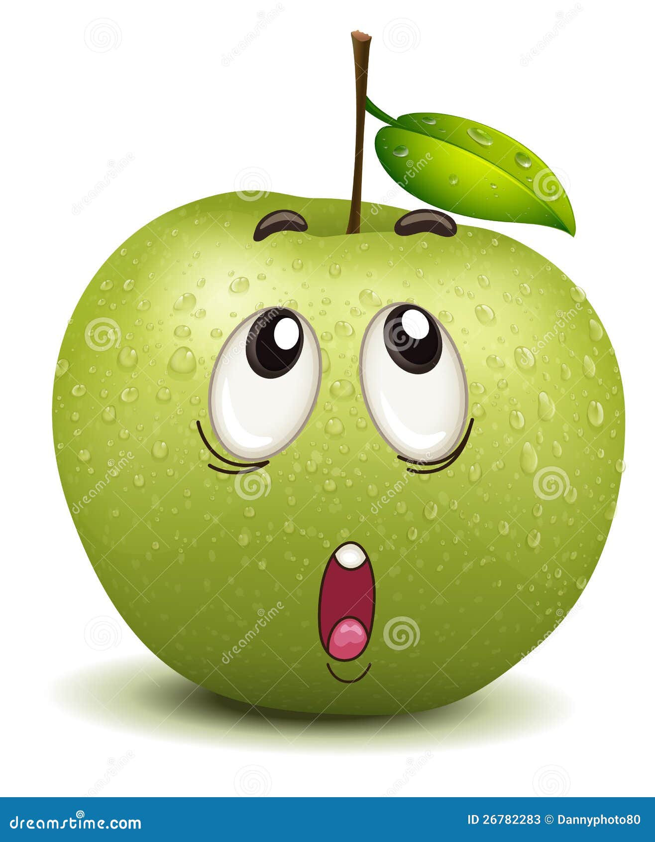 Wondering apple smiley stock vector. Illustration of artwork - 26782283