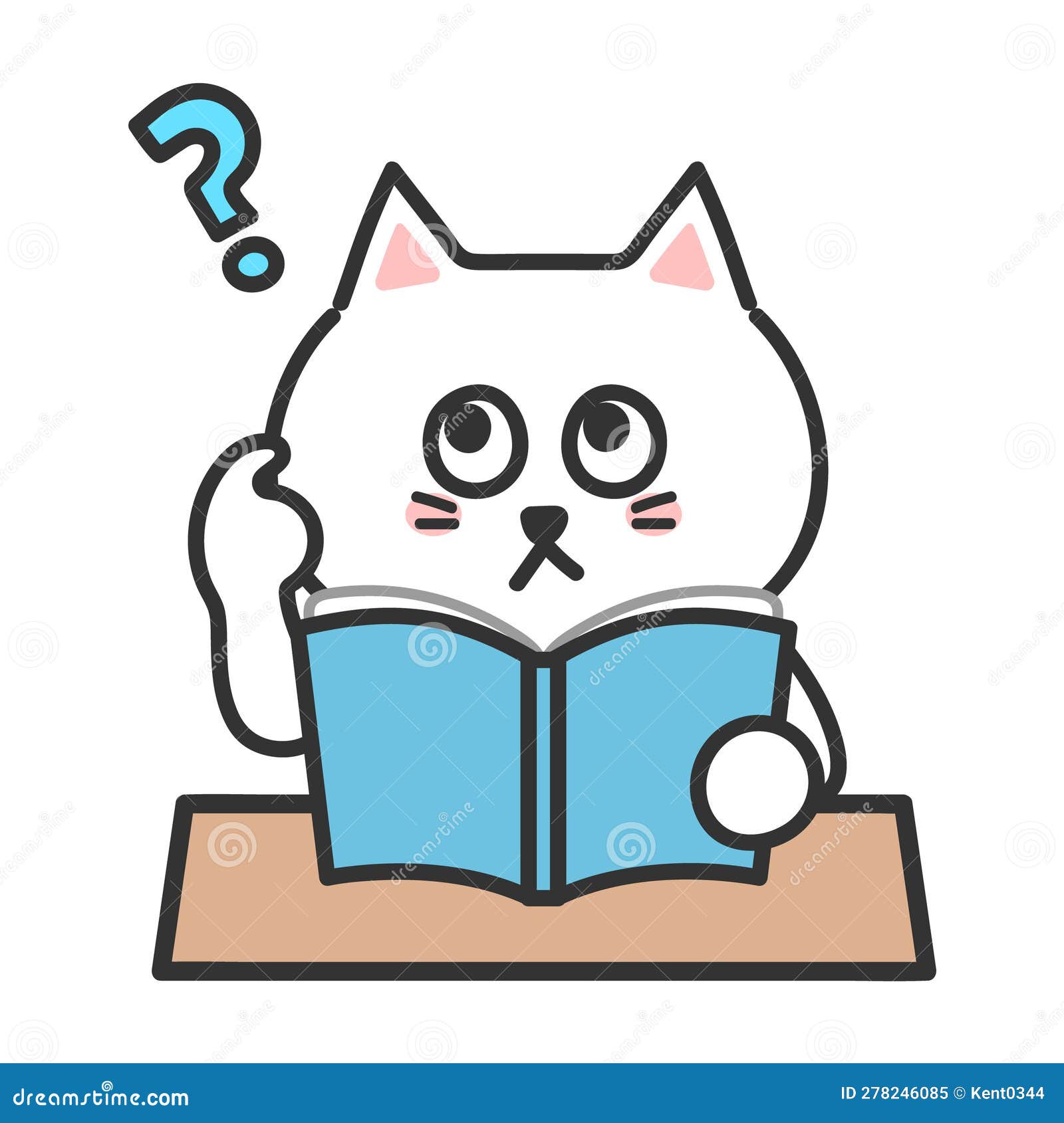 Cute Cat Studying