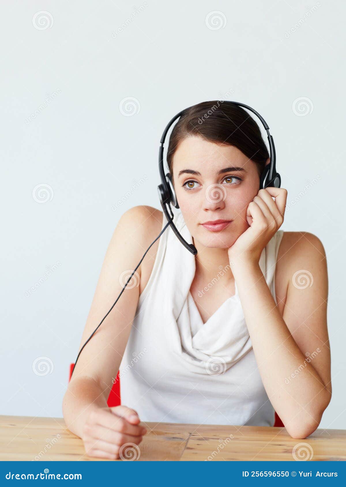 Wondering and Wishing - Aspirations. a Beautiful Young Customer Service ...