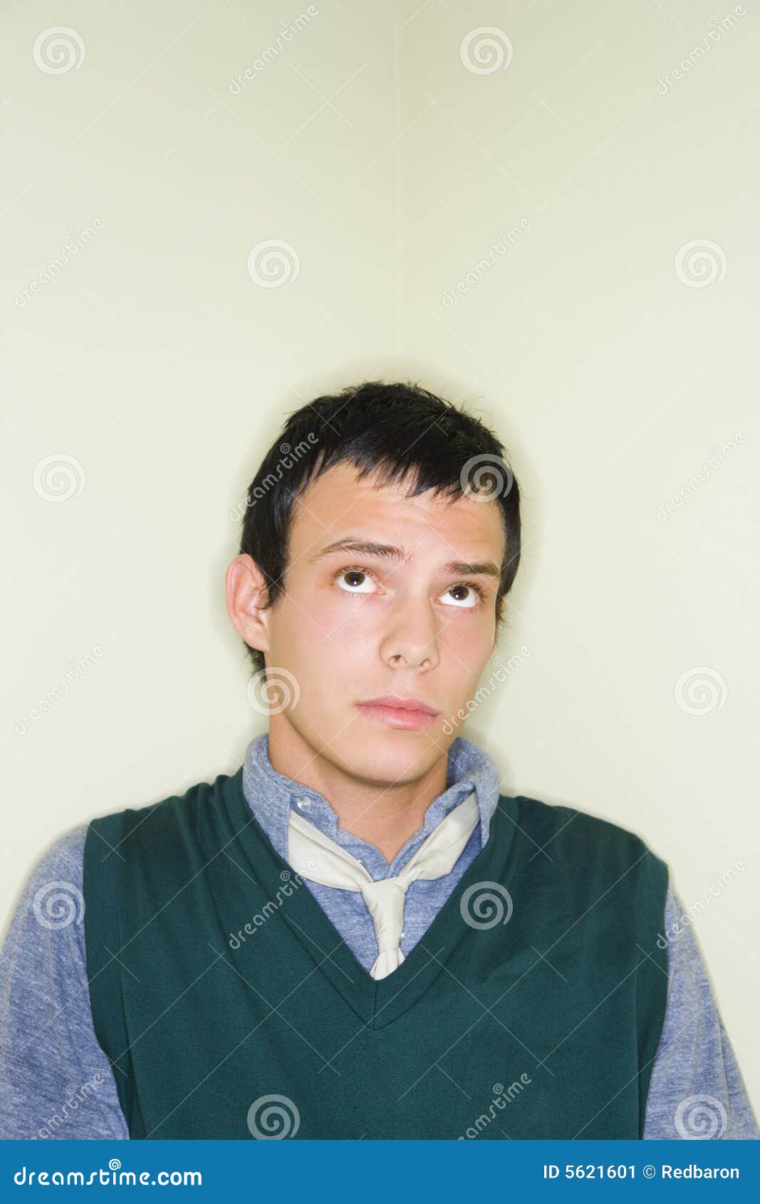 Wondering young man stock image. Image of portrait, posing - 5621601