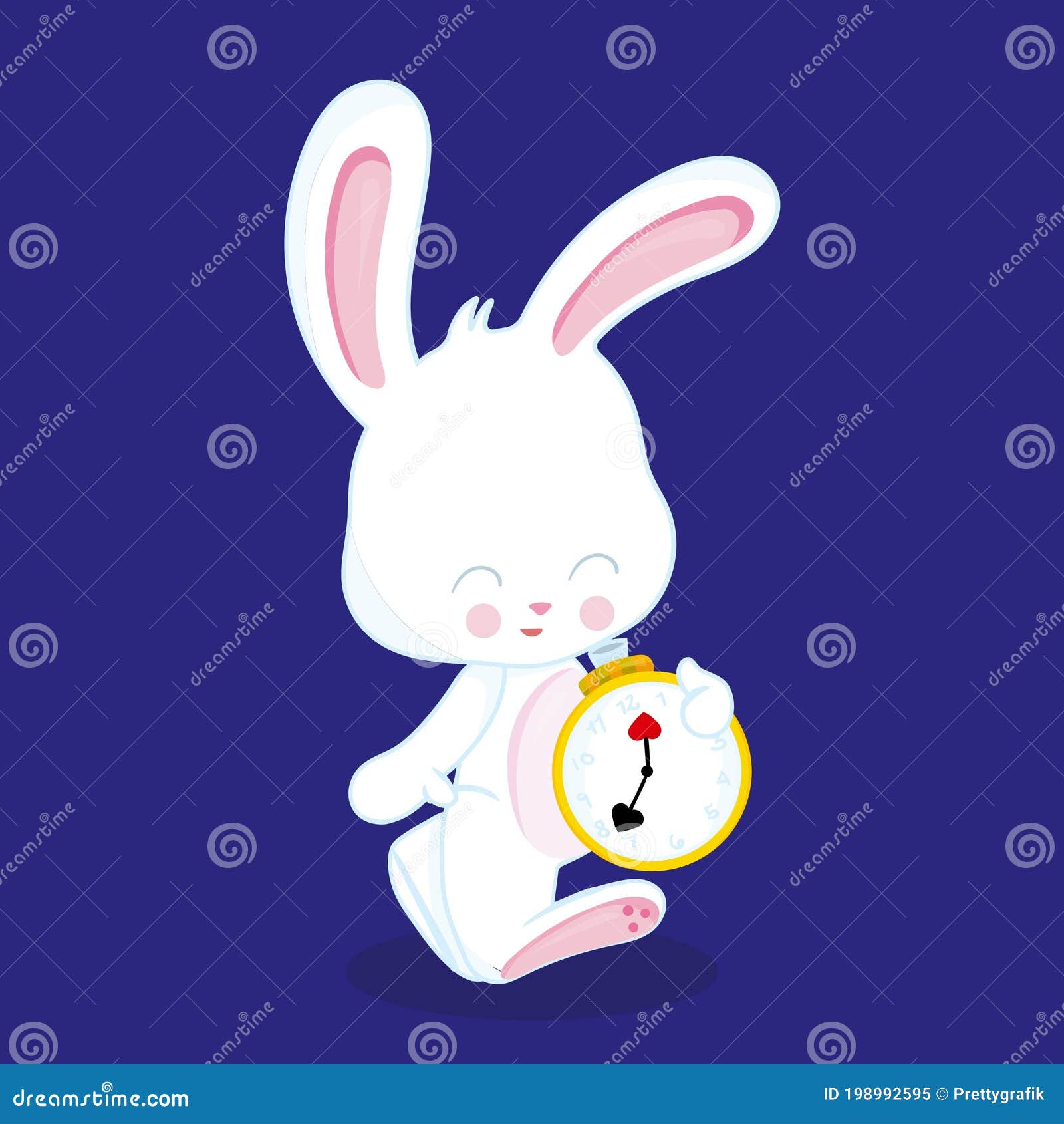 Wonderlands White Rabbit Clock 06 Stock Vector - Illustration of white ...