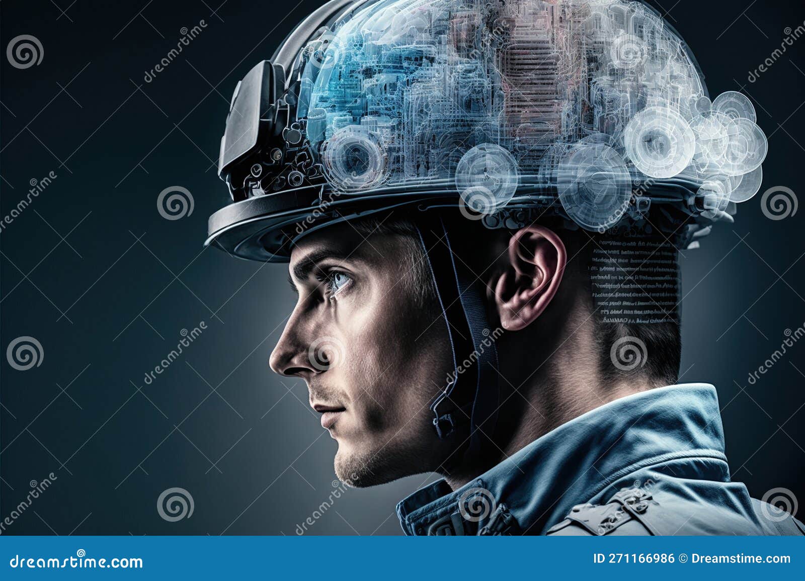 Wondrous Engineer Portrait and Electric Circuit or Wire Pattern Double ...