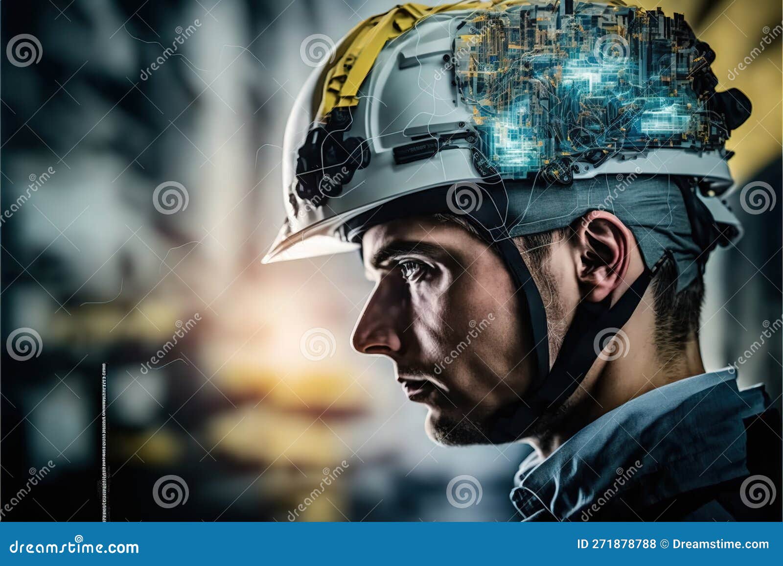 Wondrous Engineer Portrait and Electric Circuit or Wire Pattern Double ...