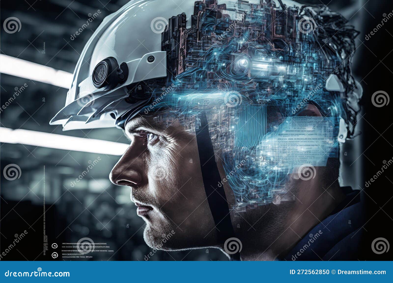 Wondrous Engineer Portrait and Electric Circuit or Wire Pattern Double ...