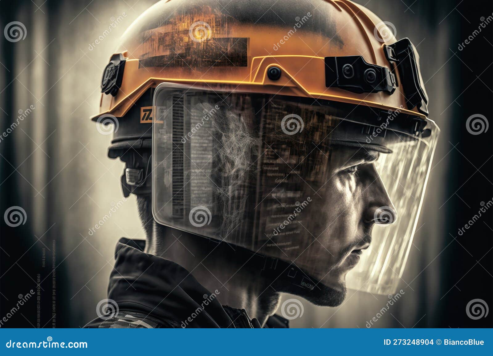 Wondrous Engineer Portrait and Electric Circuit or Wire Pattern Double ...