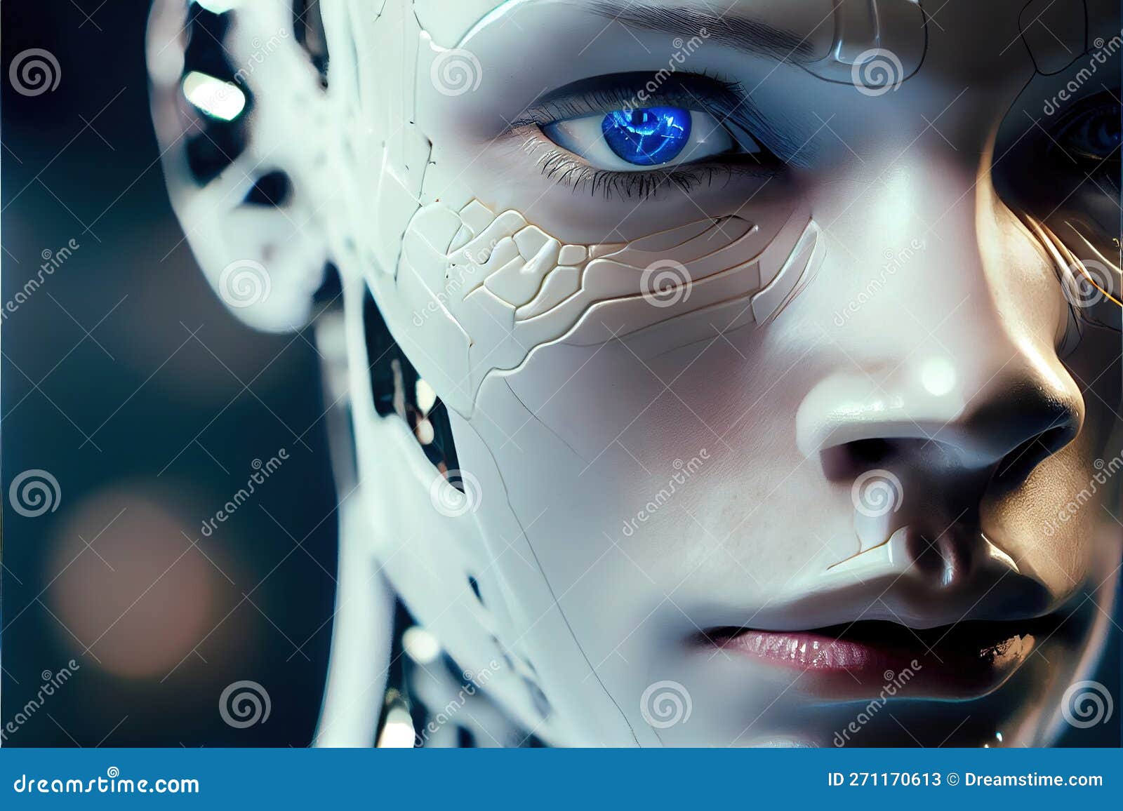 Wondrous Portrait of Artificial Intelligent Humanoid Robot in Skeleton ...