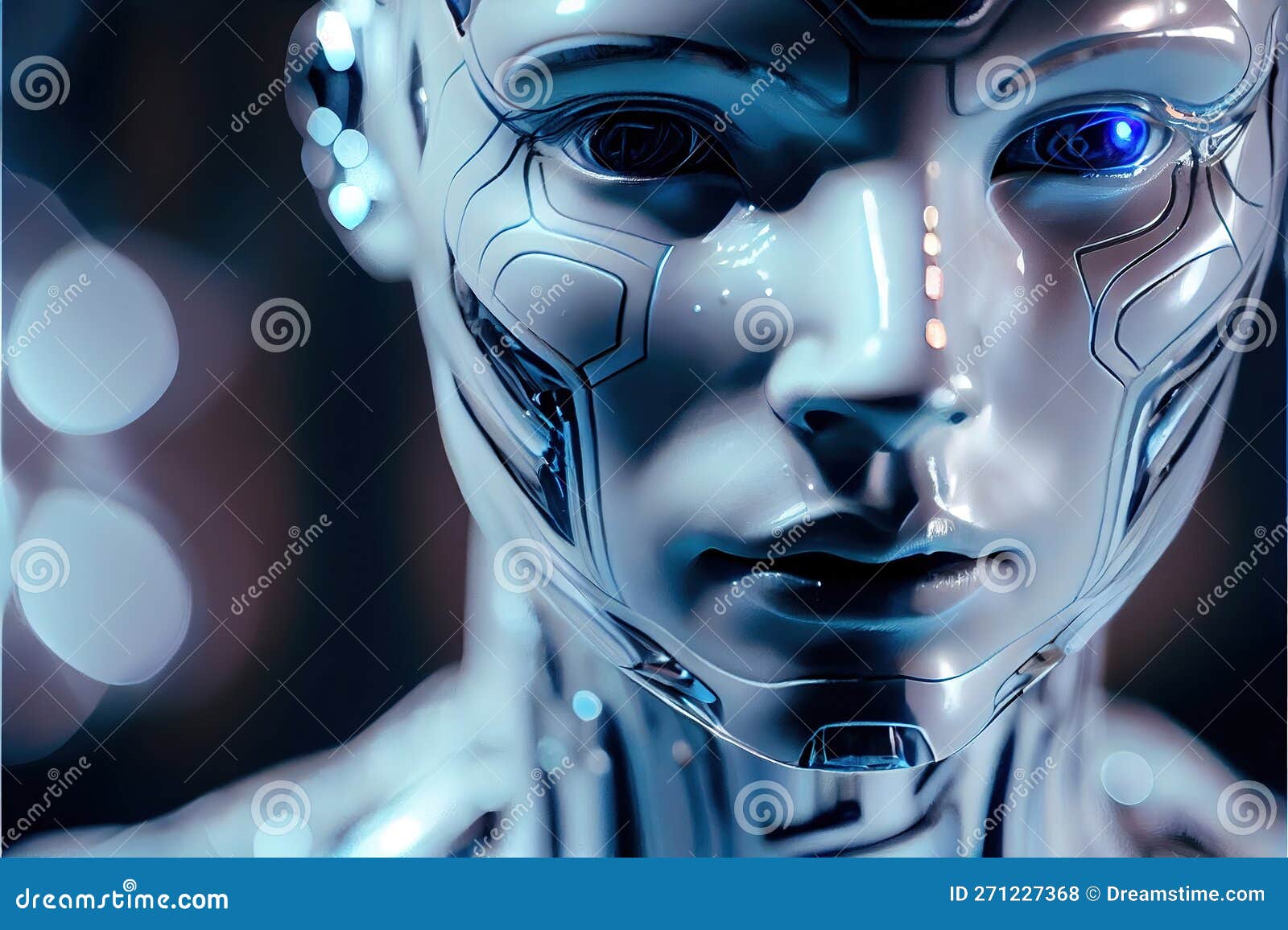 Wondrous Portrait of Artificial Intelligent Humanoid Robot in Skeleton ...
