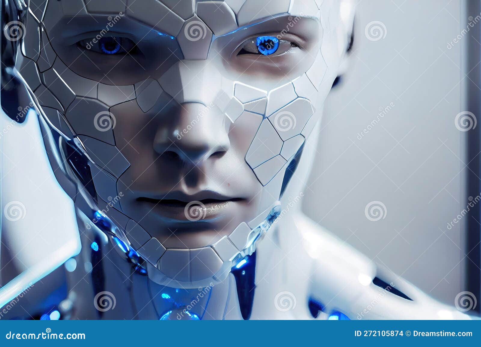 Wondrous Portrait of Artificial Intelligent Humanoid Robot in Skeleton ...